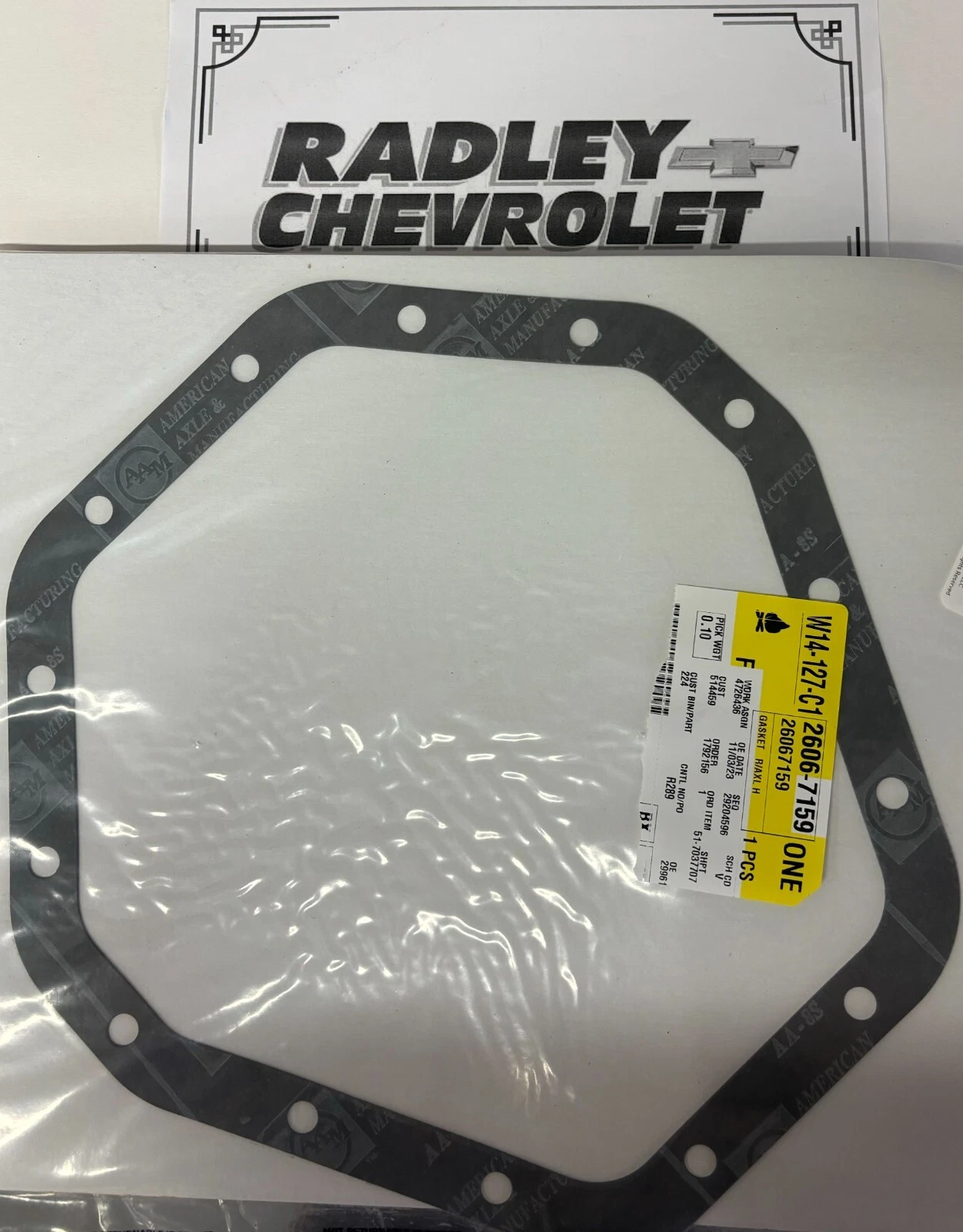 GENERAL MOTORS NEW GM OEM REAR AXLE- DIFFERENTIAL PUMPKIN COVER GASKET ...