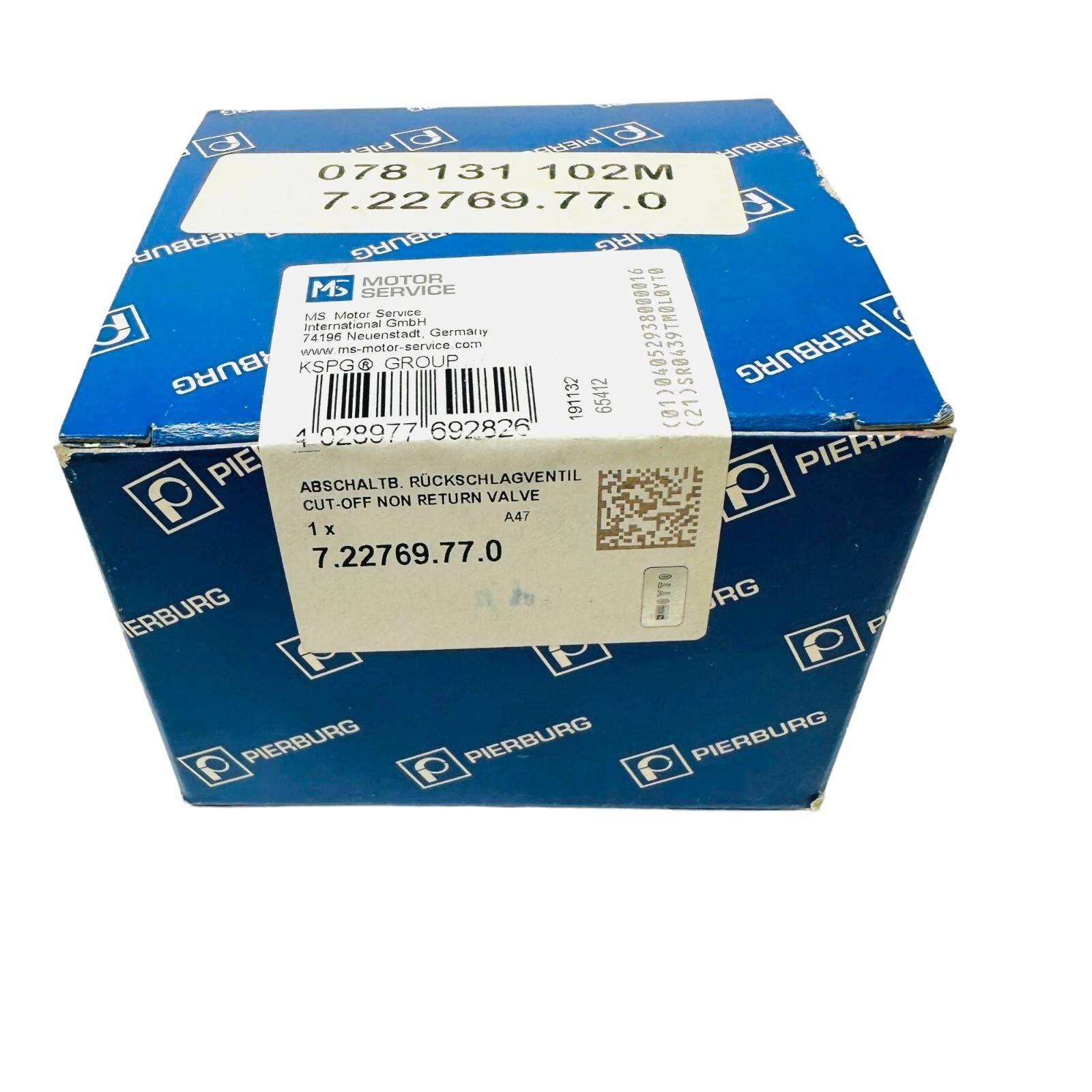 PIERBURG 7.22769.77.0 Valve, secondary air pump system — OEM Part ...