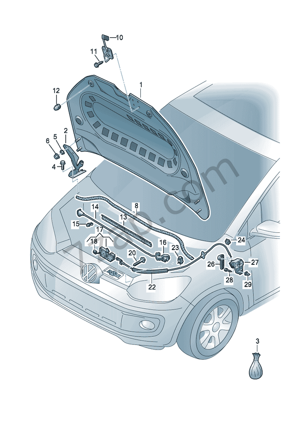 bonnet for Volkswagen up! up! (2017 - 2021)