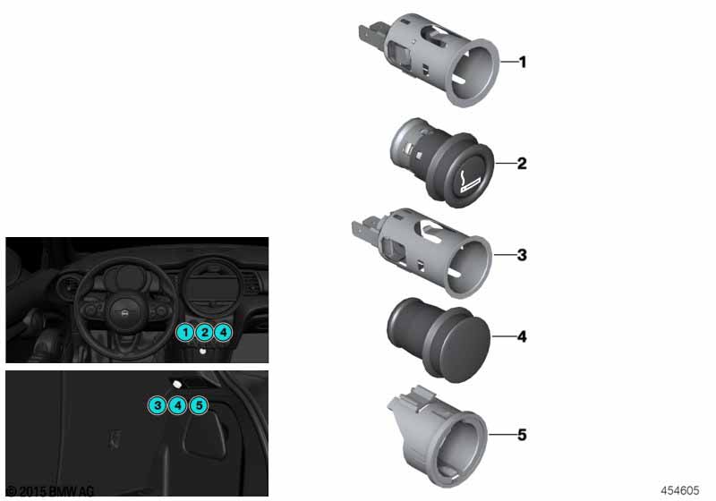 MINI MINI Cabrio F57 BEV Cigarette lighter / power sockets parts 2023 ...