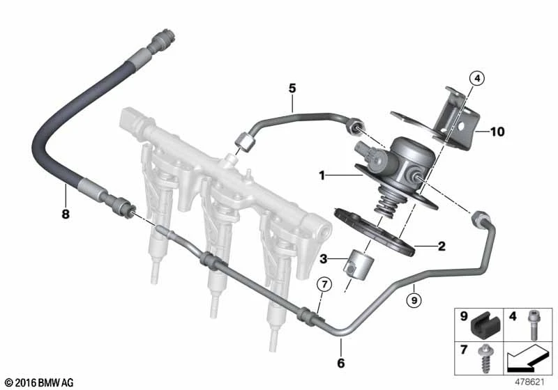 BMW X1 F48 High-pressure pump/tubing parts 2015 - 2018 | ETK Europe