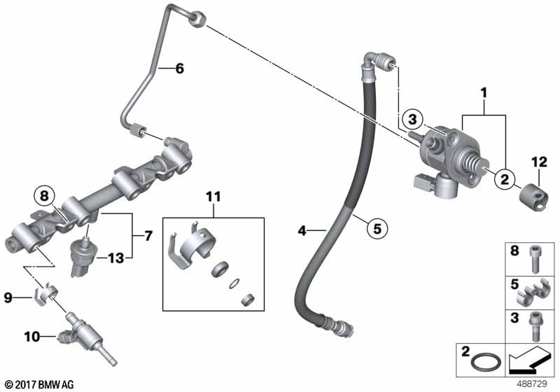 BMW 1' F20 High-pressure pump/lines/injector parts 2013 - 2013 | ETK ...
