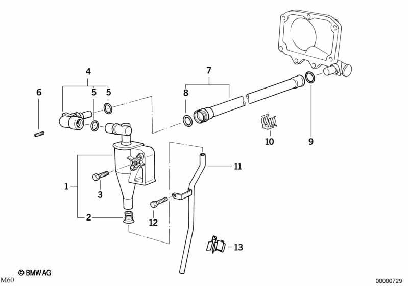 BMW 8' E31 Crankcase-ventilation/oil separator parts 1989 - 1996 | ETK ...