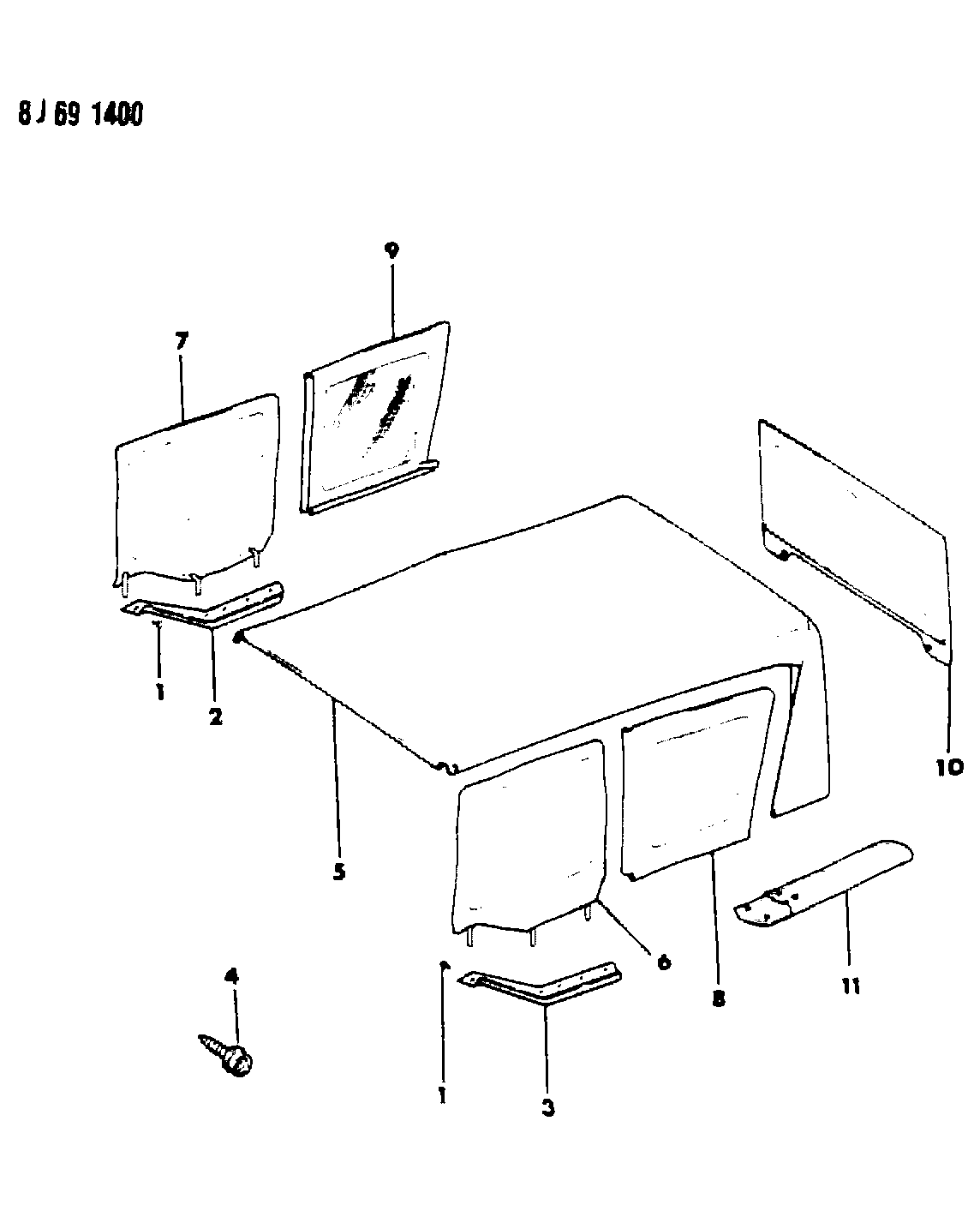 Jeep CJ/SJ/XJ Soft top and windows, with half doors, wrangler, yj parts ...