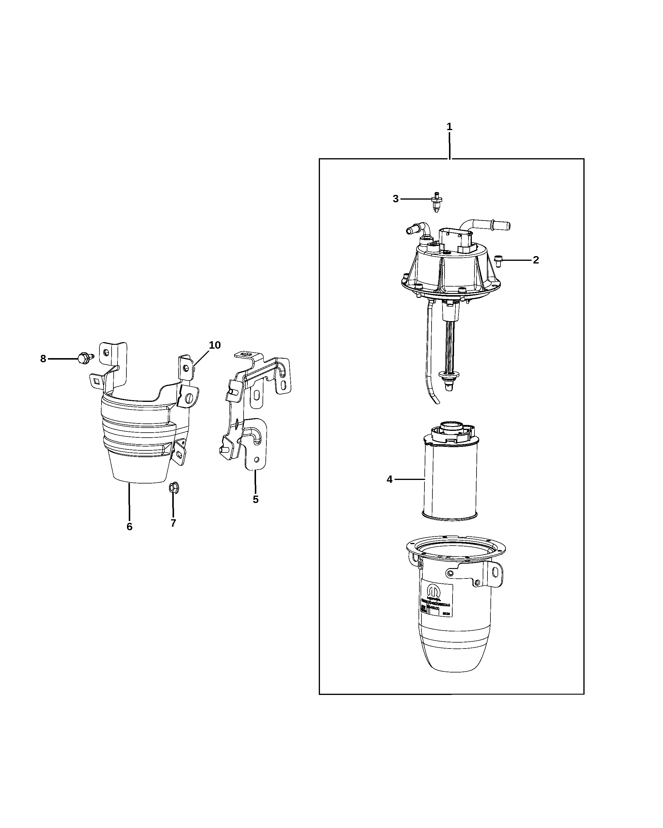Jeep Meridian 1st Generation Fuel filter and water separator fuel ...