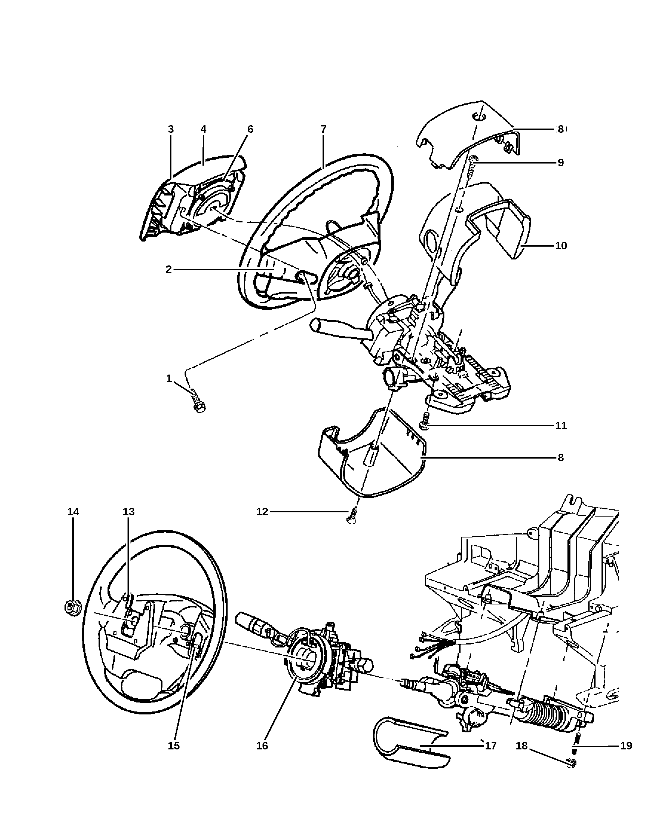 Jeep Grand Cherokee WJ/WG Steering wheel assemblys parts 1999 - 2005 ...