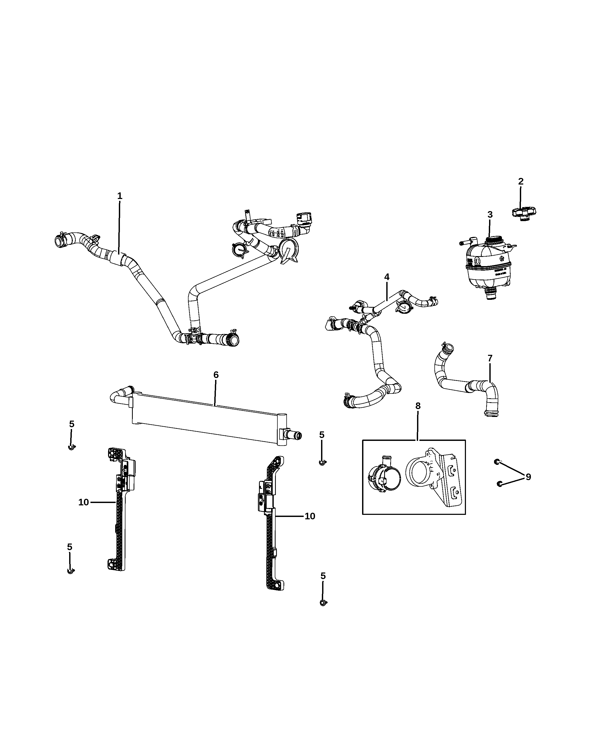Jeep Wrangler JL Auxiliary coolant system 3.6l parts 2018 - 2025 | EPC5 USA