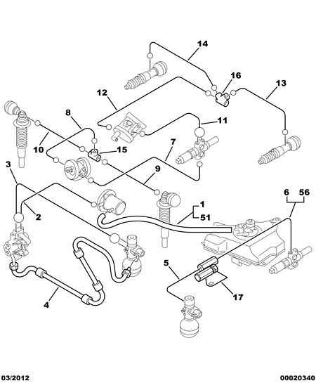Citroen XM Facelift Supply piping front suspension parts 1994 - 2000 ...