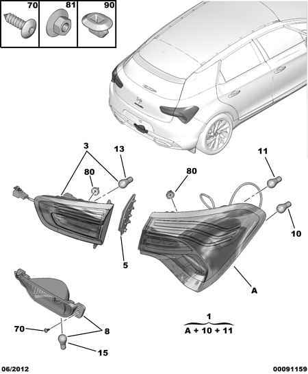 Citroen DS5 Rear light Diagram & OEM Parts (2011 - 2018 Global) | 7zap