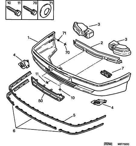 Citroen XM Facelift Front bumper parts 1994 - 2000 | EPC Global