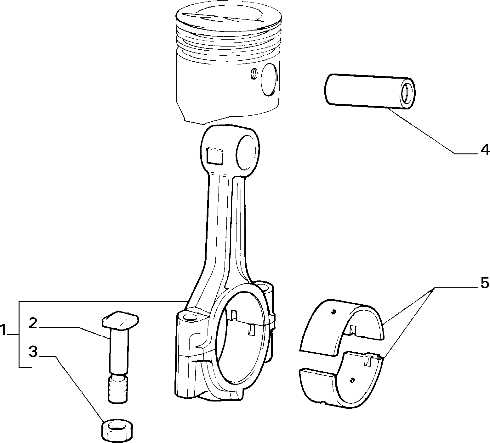 Fiat Uno CS 146 Connecting rods and pistons parts 1988 - 1990 | Eper Global