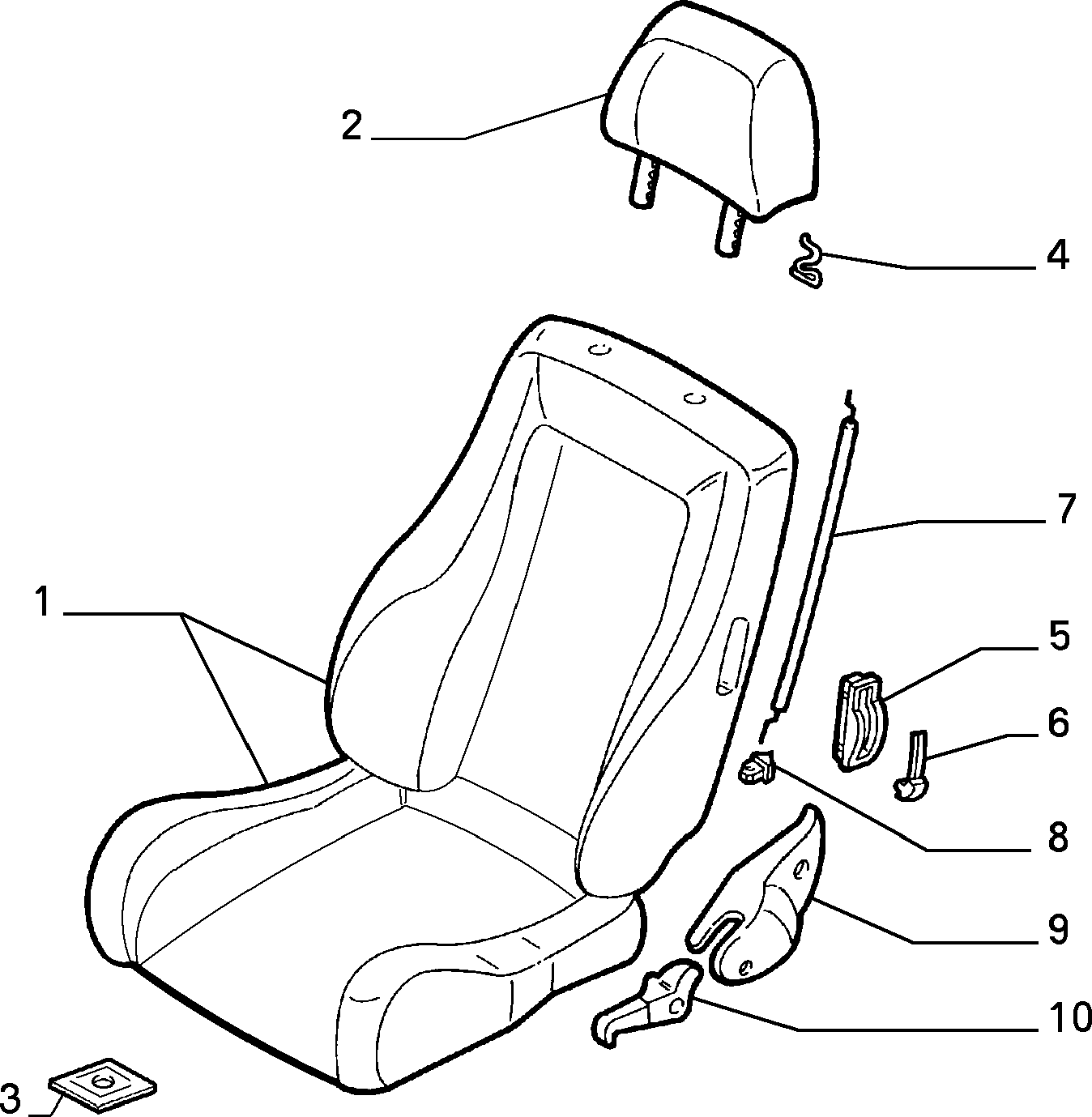 Alfa Romeo GTV (Type 916) Facelift Front seats parts 1998 - 2005 | Eper ...