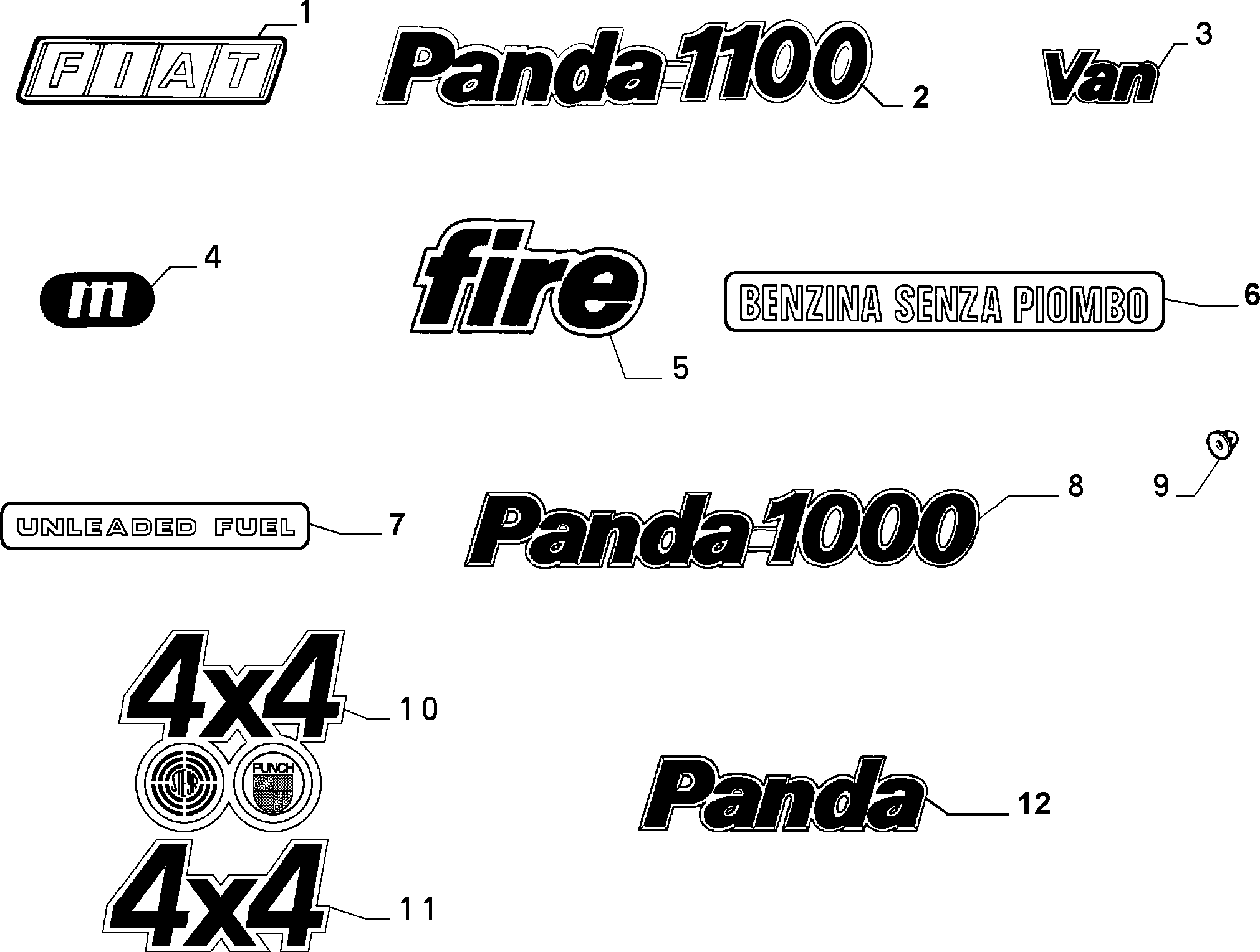 fiat panda logo vector