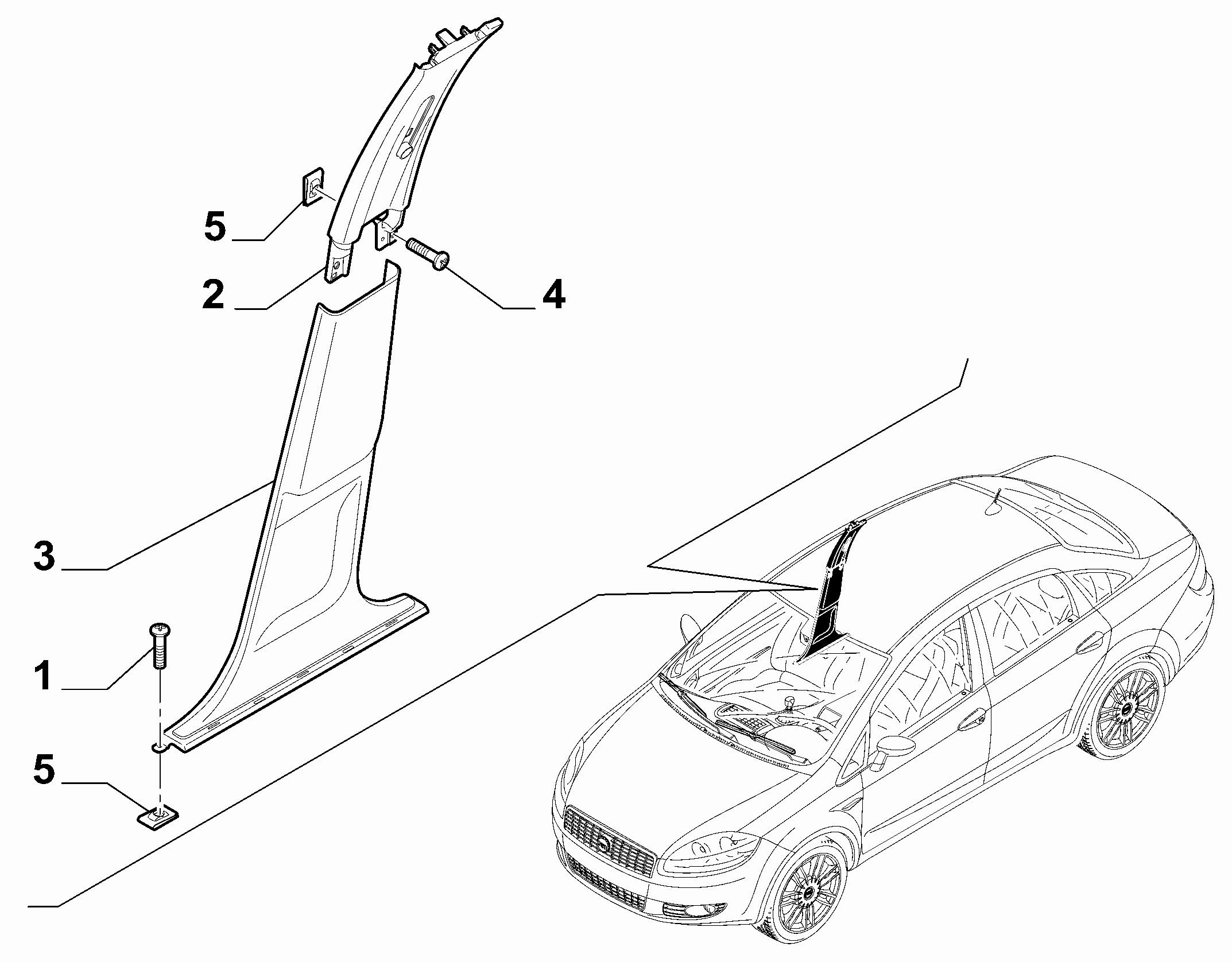 Buy Fiat Linea (Type 323) Facelift Internal central linings parts ...