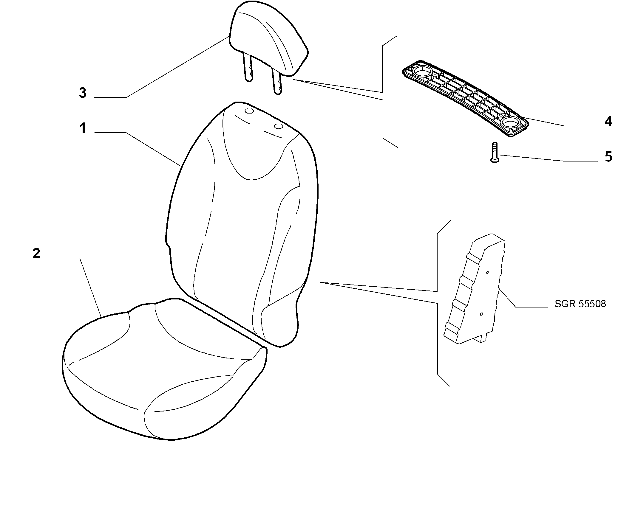 Buy Fiat Idea (Type 350) Facelift Front seats parts online 2008 - 2012 ...