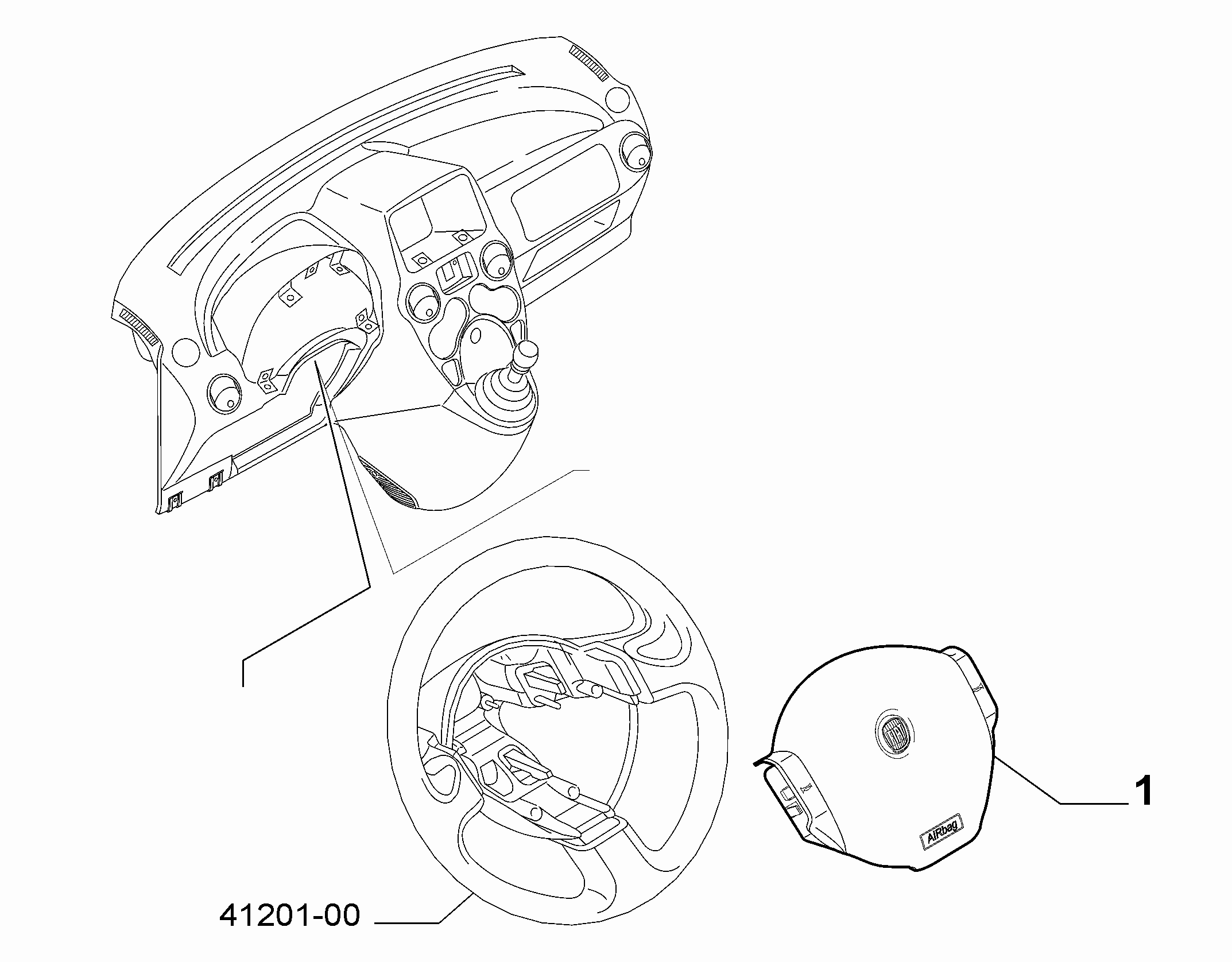 Fiat Panda 169 Drivers airbag Diagram & OEM Parts (2003 - 2024 Global ...