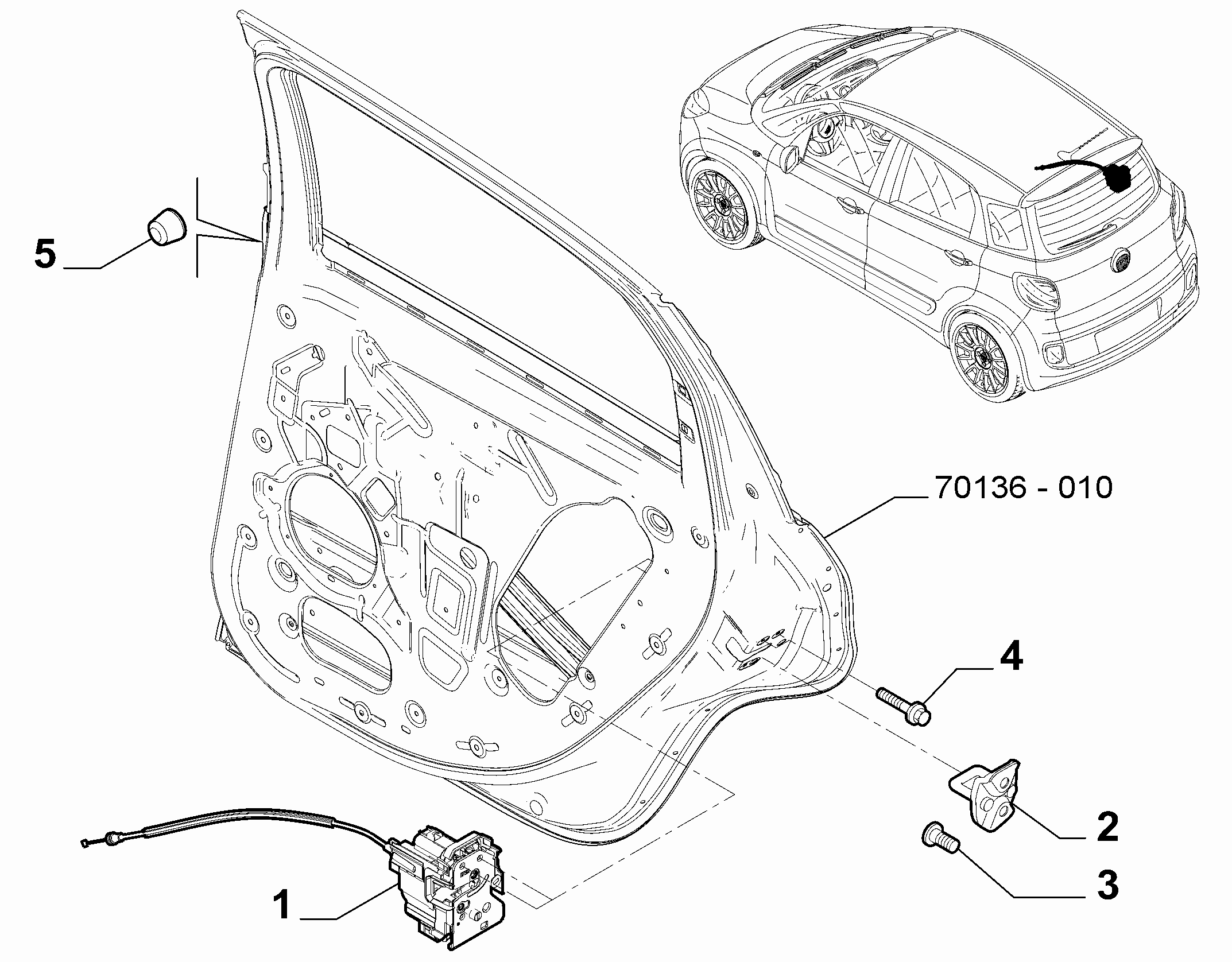 Buy Fiat 500 (Type 312) Rear door lock Parts Online 2007 - 2015 ...