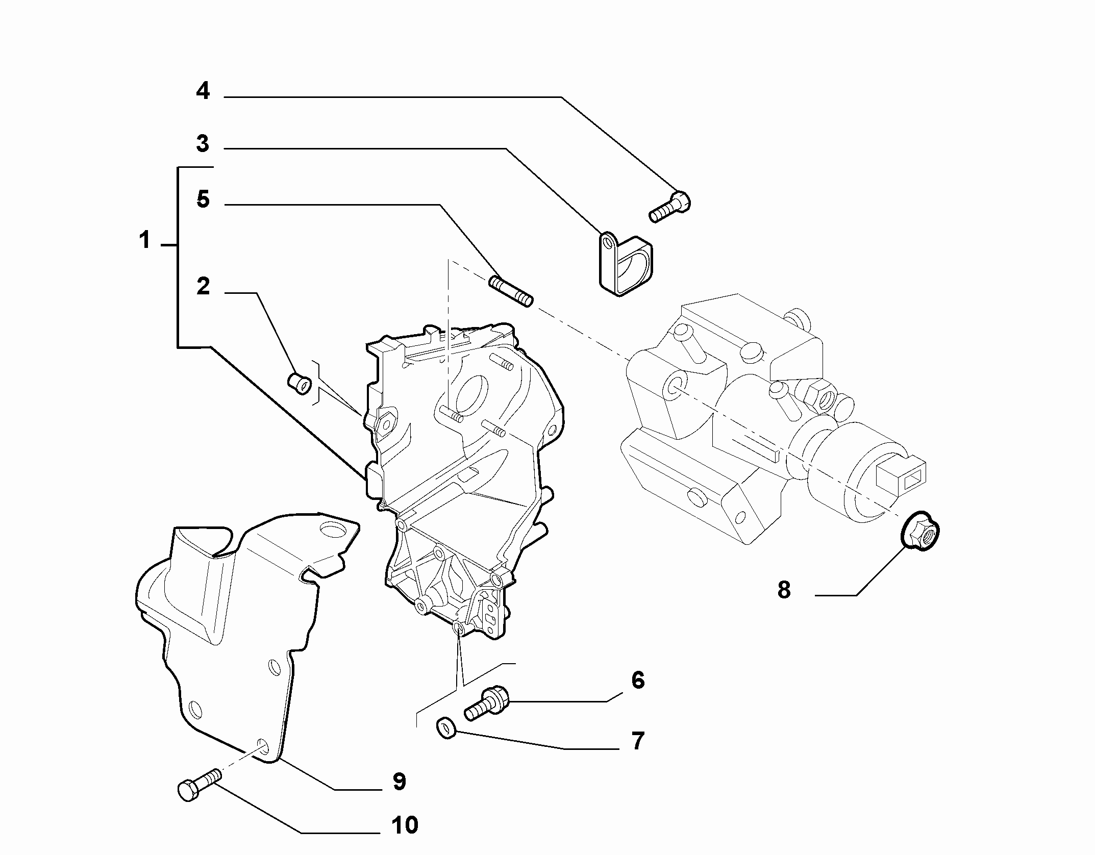 Fiat Punto 199 Engine pump supports parts 2009 - 2018 | Eper Global