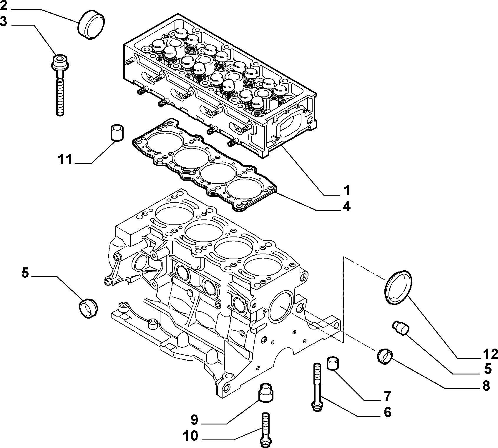 Fiat Stilo (Type 192) Block and cylinder head Diagram & OEM Parts (2001 ...