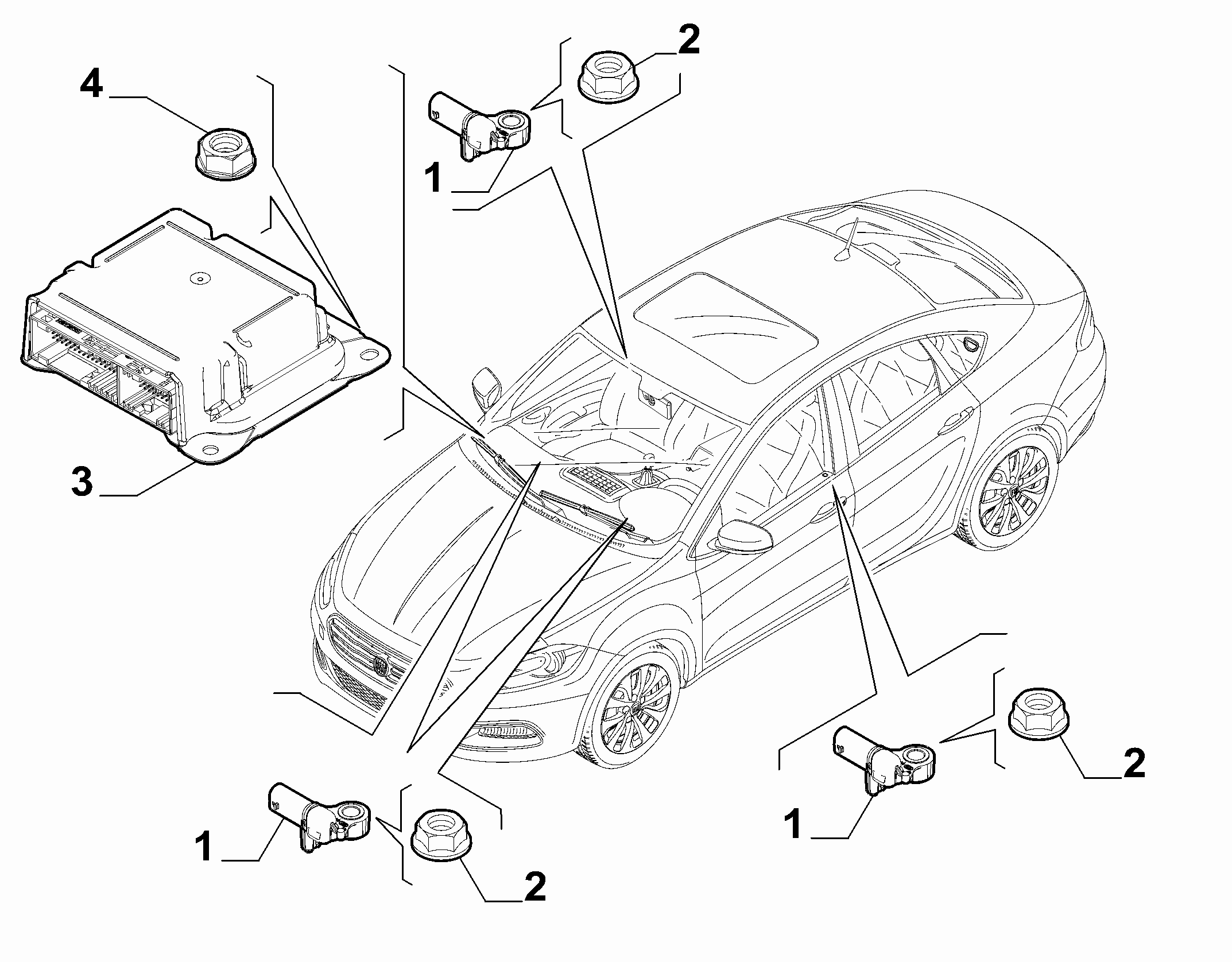 Buy Fiat Viaggio Remote control airbag sensor parts online 2012 - 2017 ...