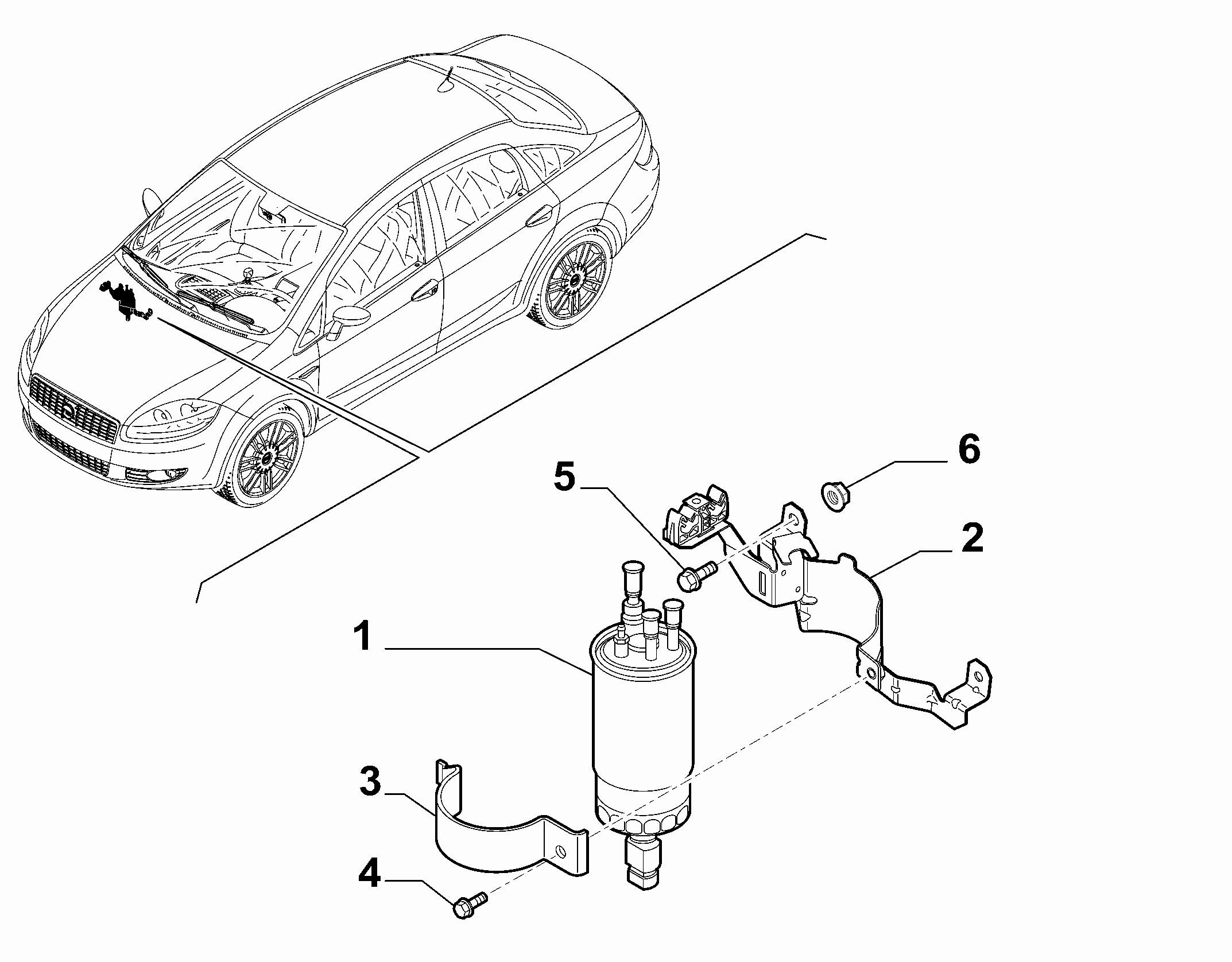 Buy Fiat Linea (Type 323) Facelift Fuel filter parts online 2014 - 2018 ...