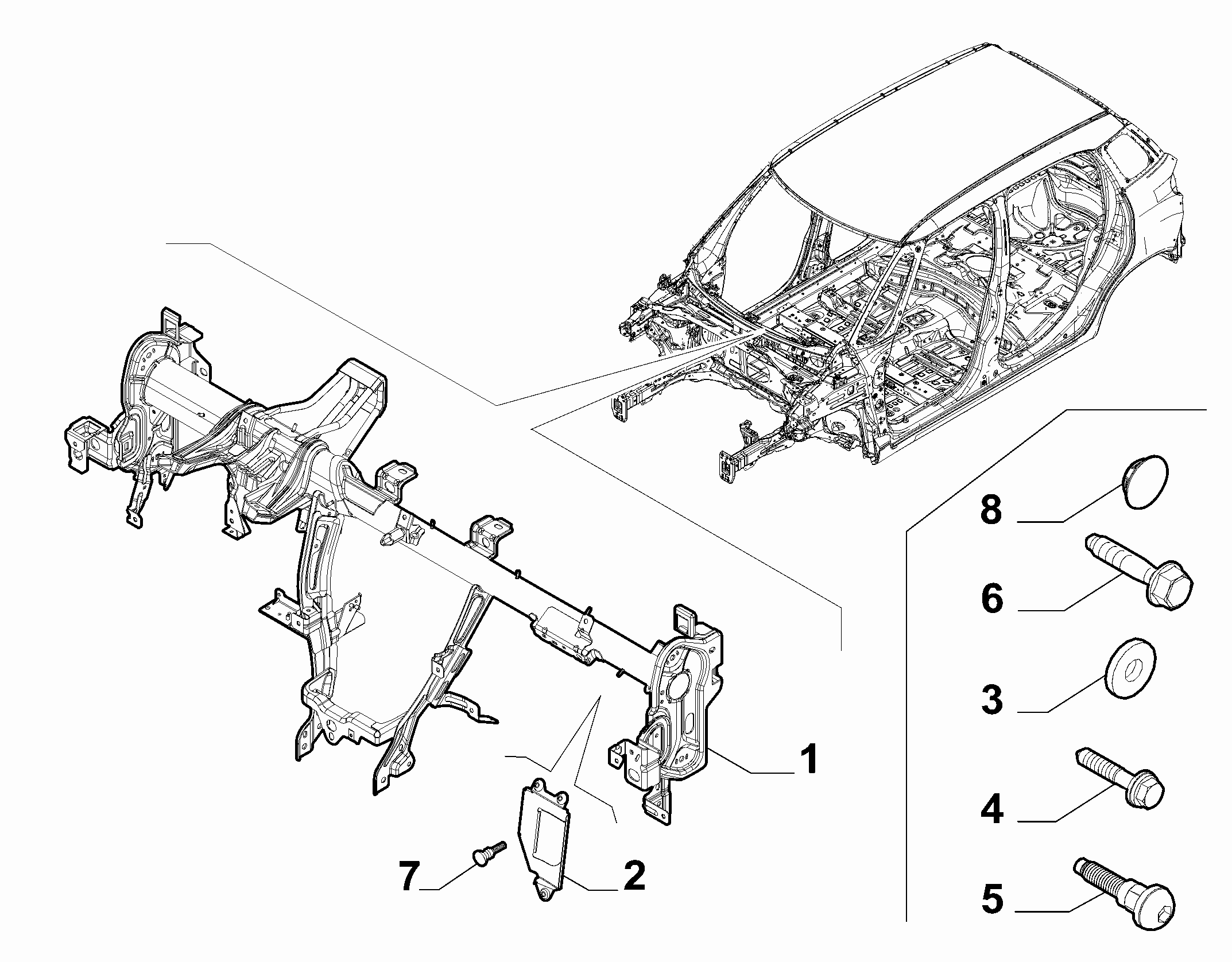 Fiat 500 (Type 312) Quertraeger instrumententafel Teile 2007 - 2015 ...