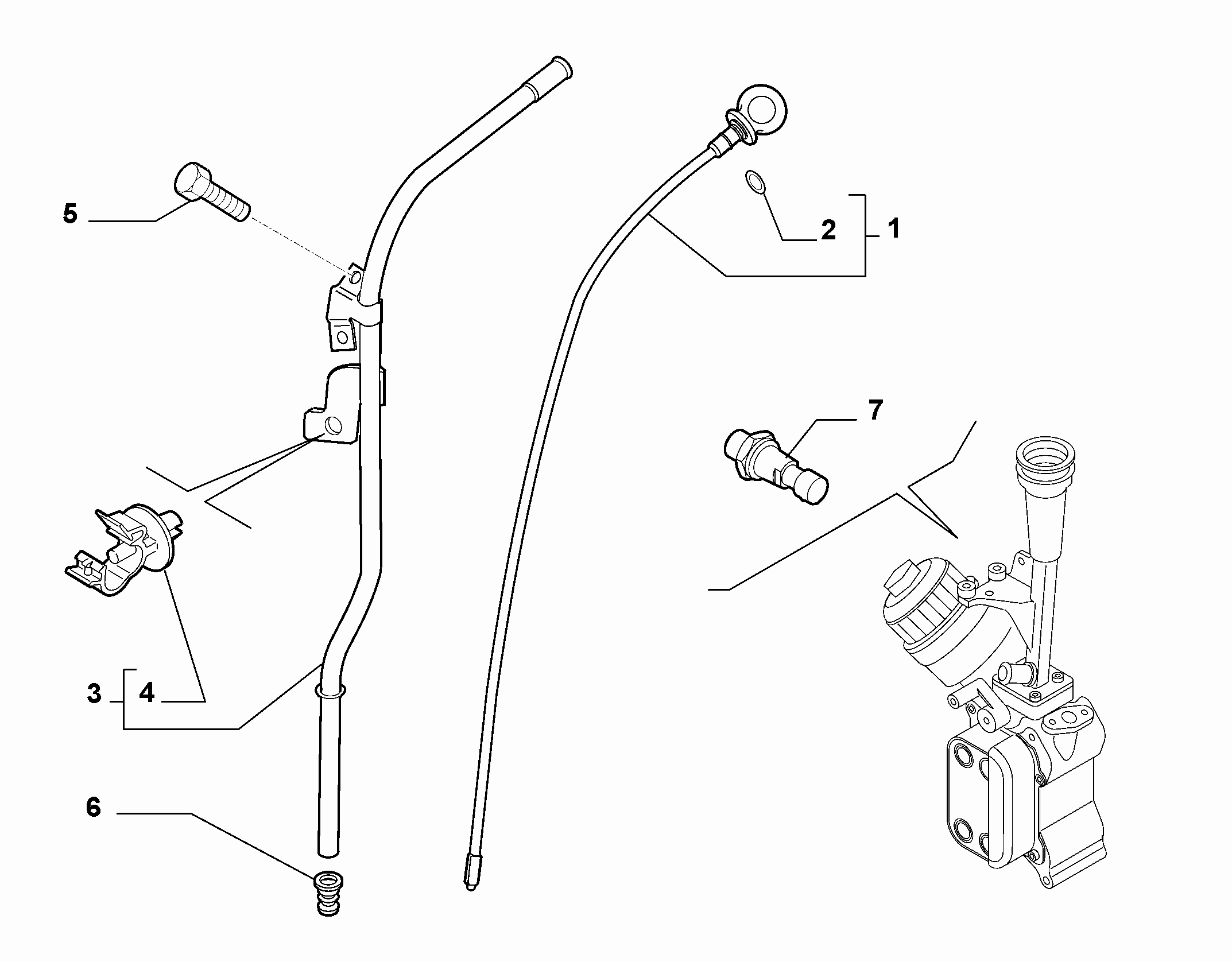 Fiat Panda 169 Dip stick, cap, transmitter and pressure rod parts 2003 ...