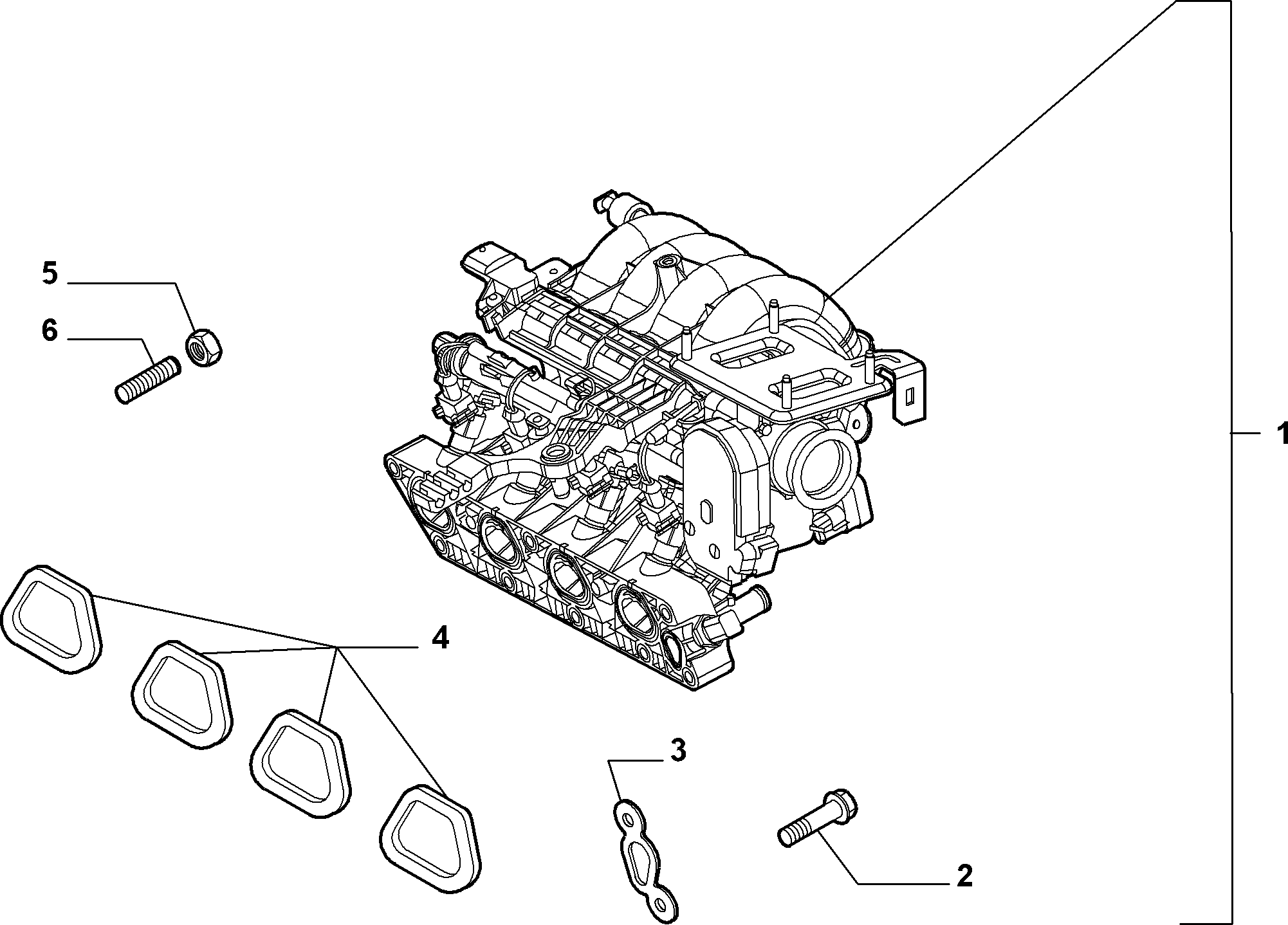 Fiat Stilo (Type 192) Intake manifold Diagram & OEM Parts (2001 - 2007 ...