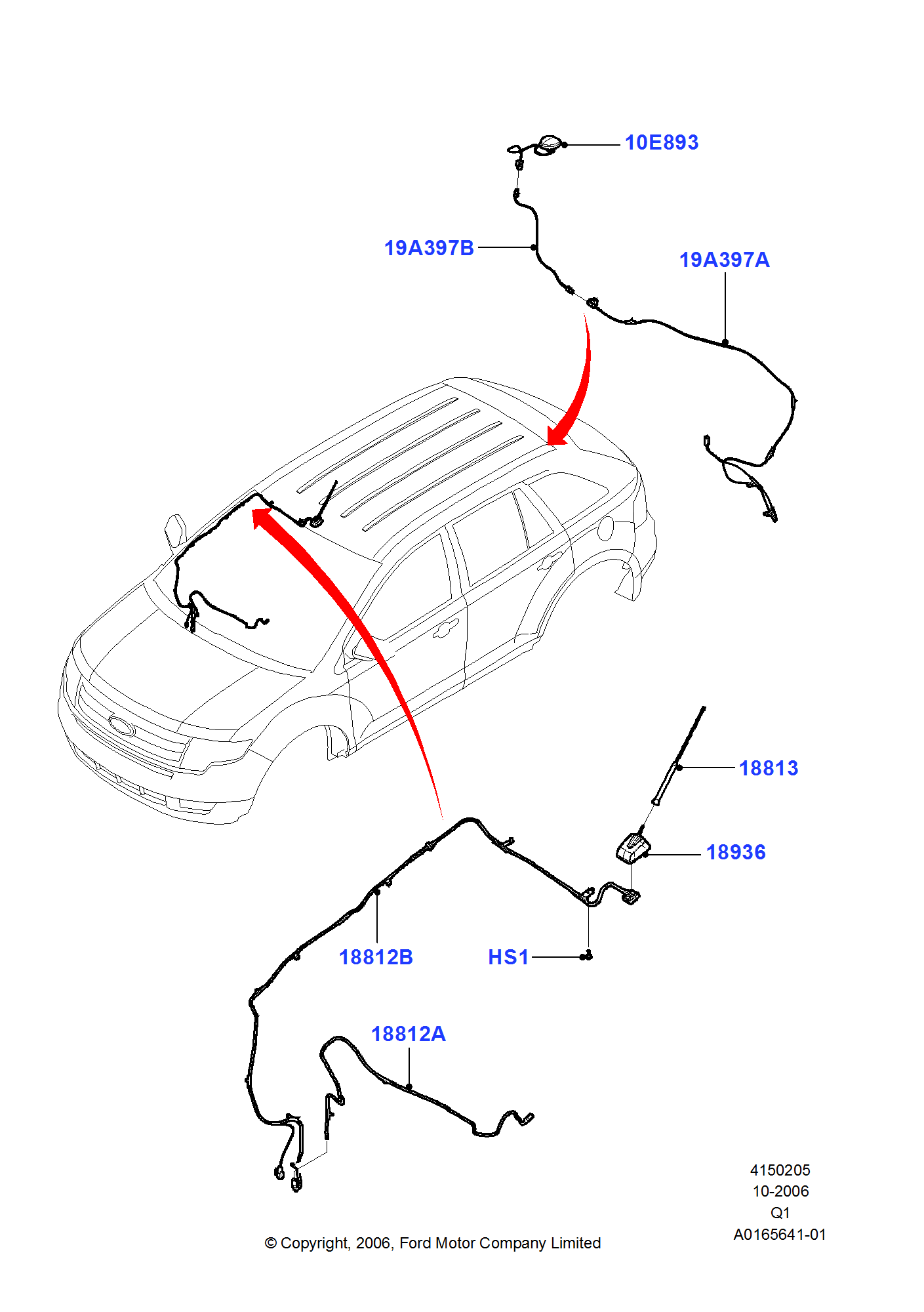 Aerial FORD Edge 2007-2014/MKX 2007-2015 (TQ1)