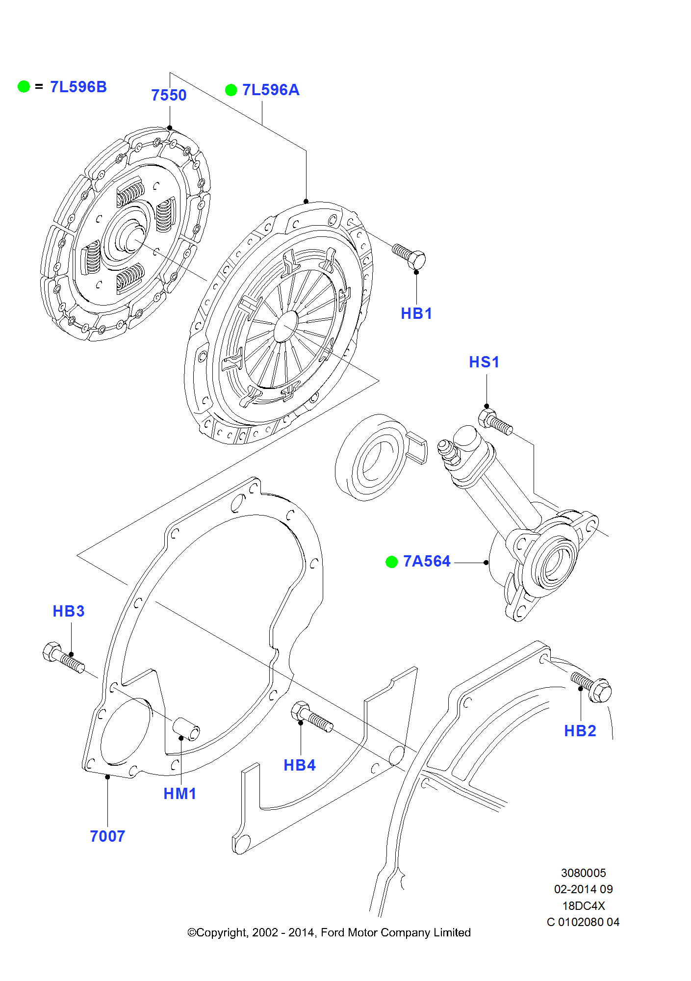 Ford Transit Connect 1st Generation Clutch parts 2002 - 2016 | EPC Africa