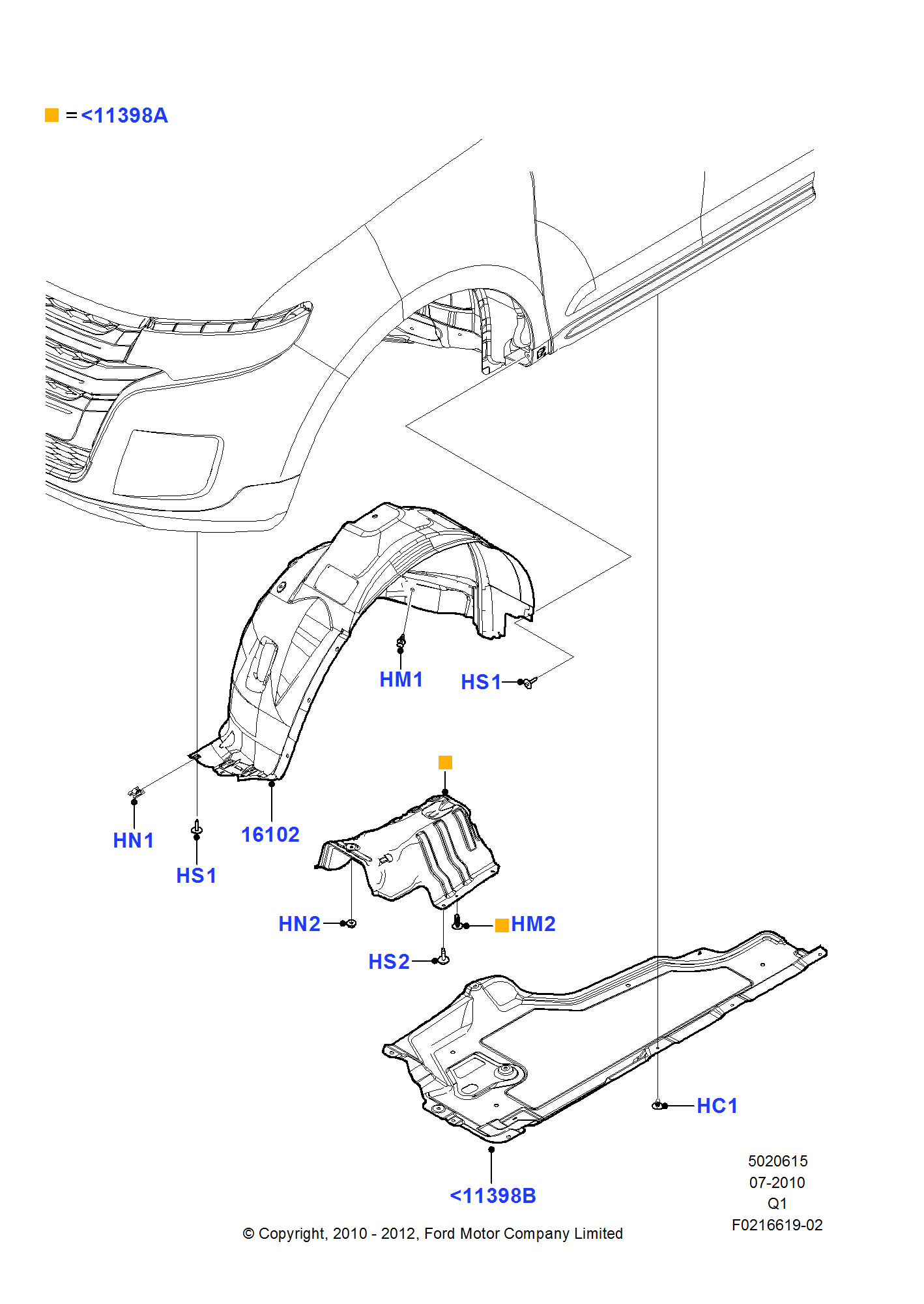 Splash And Heat Shields FORD Edge 2007-2014/MKX 2007-2015 (TQ1)