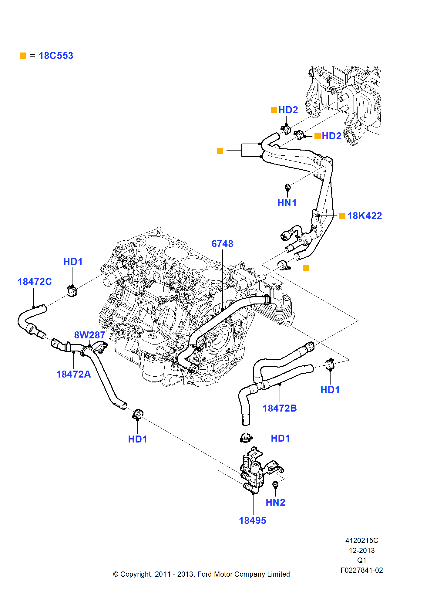 Heater Hoses FORD Edge 2007-2014/MKX 2007-2015 (TQ1)