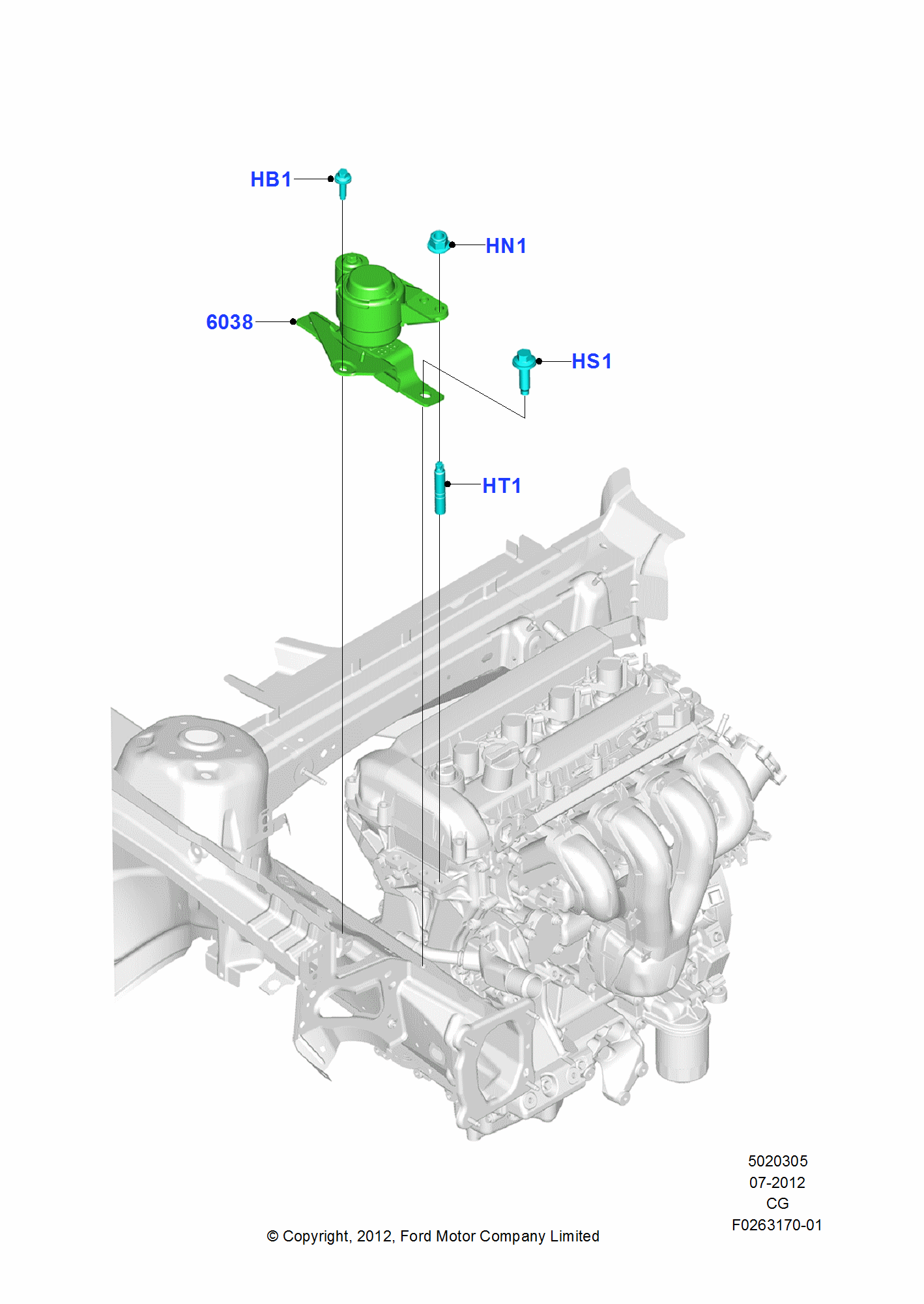 Engine Mounting FORD C-MAX Energi 2014- (CCG)