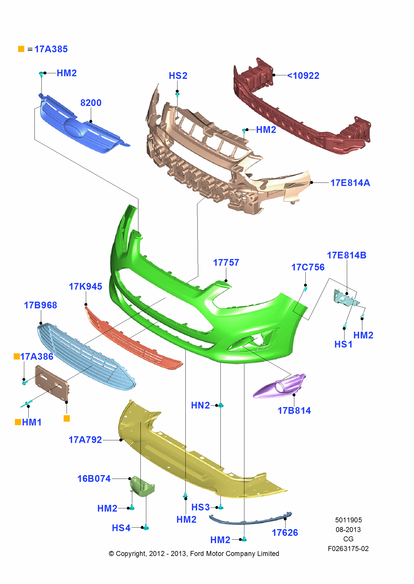 Kühlergrill/Stoßfänger vorn FORD C-MAX Energi 2014- (CCG)