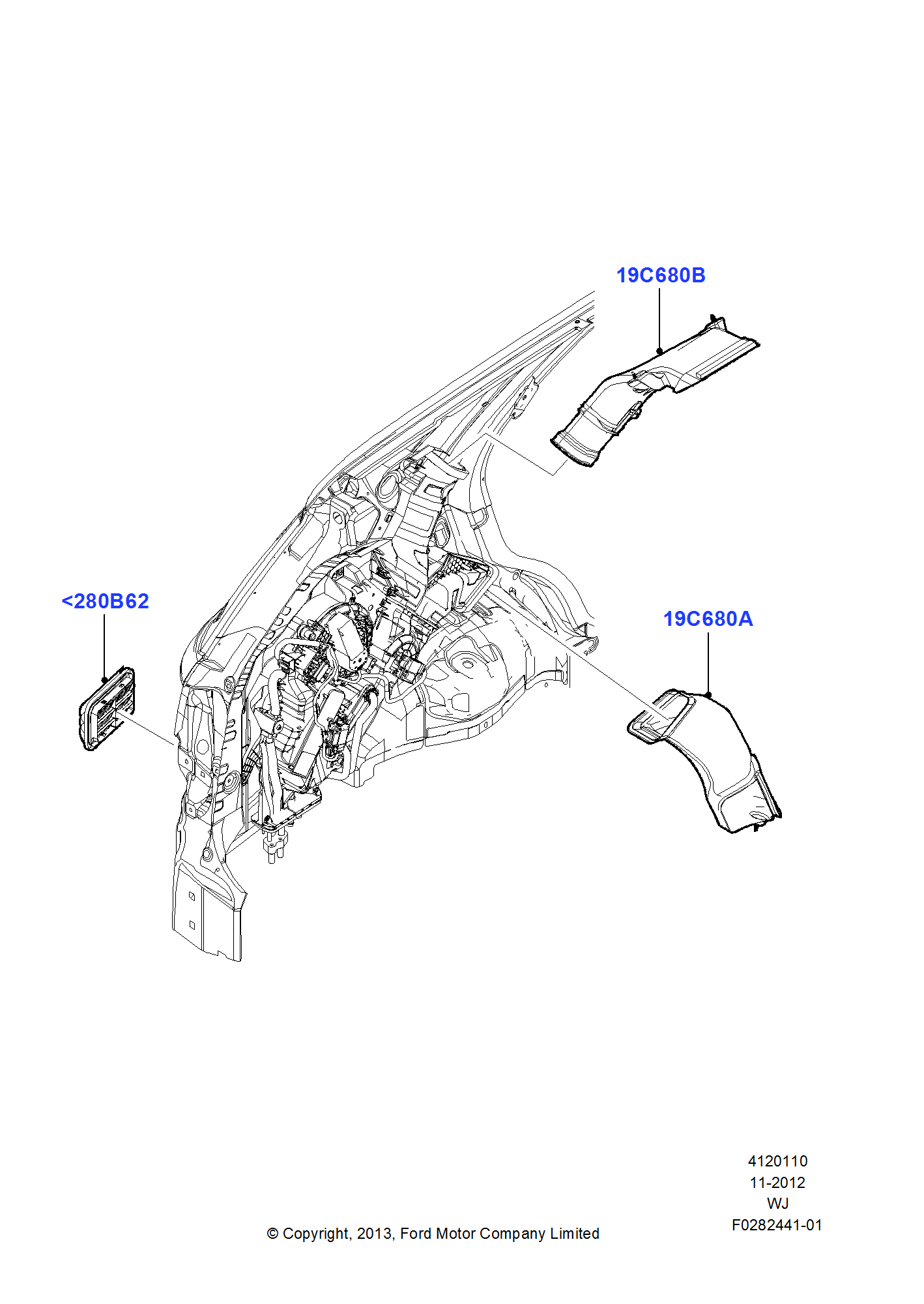 Air Vents, Ducts & Louvres - Rear FORD Explorer 2013- (TWJ)