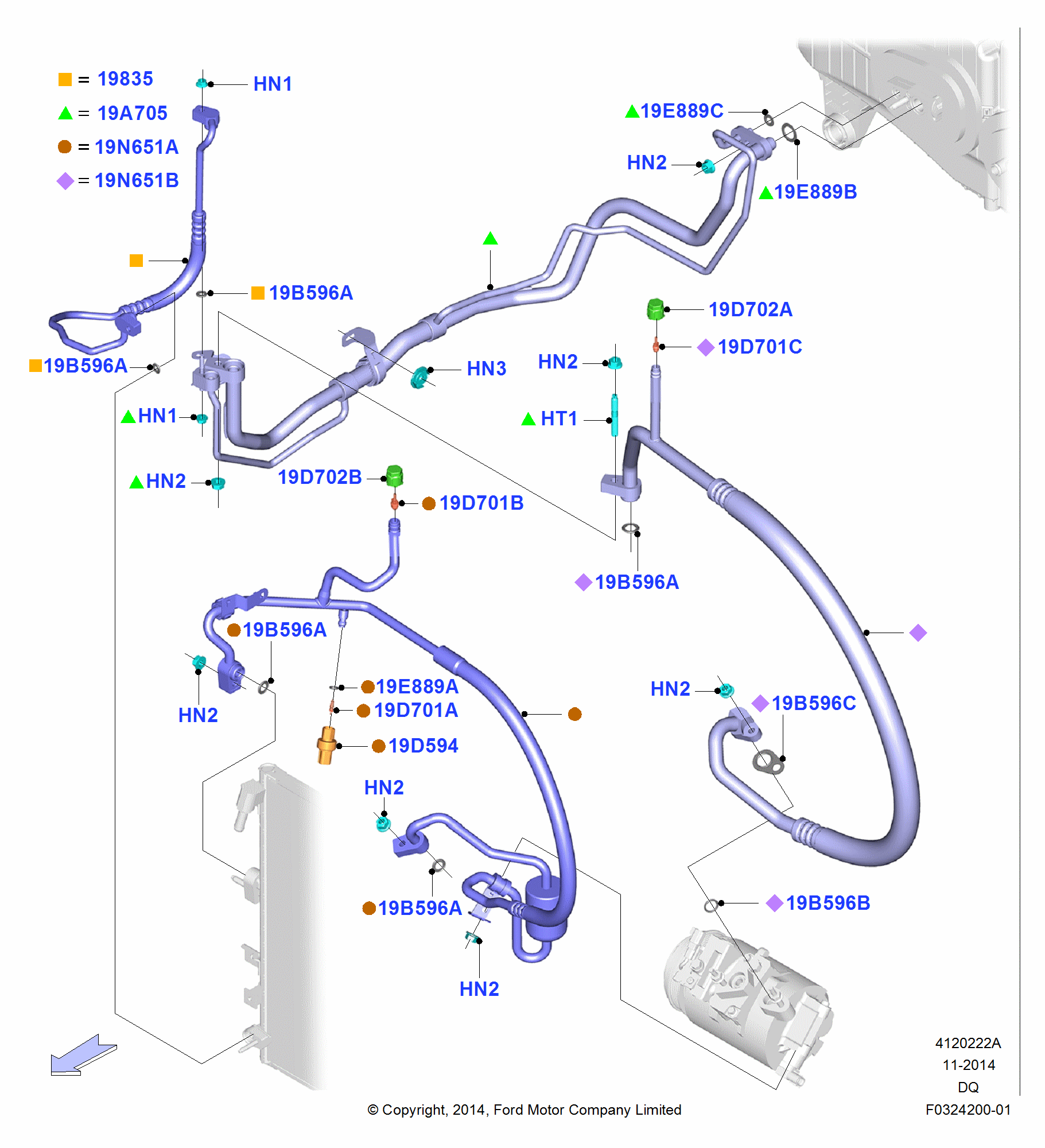 Air Conditioning System FORD Edge 2015- (CDQ)