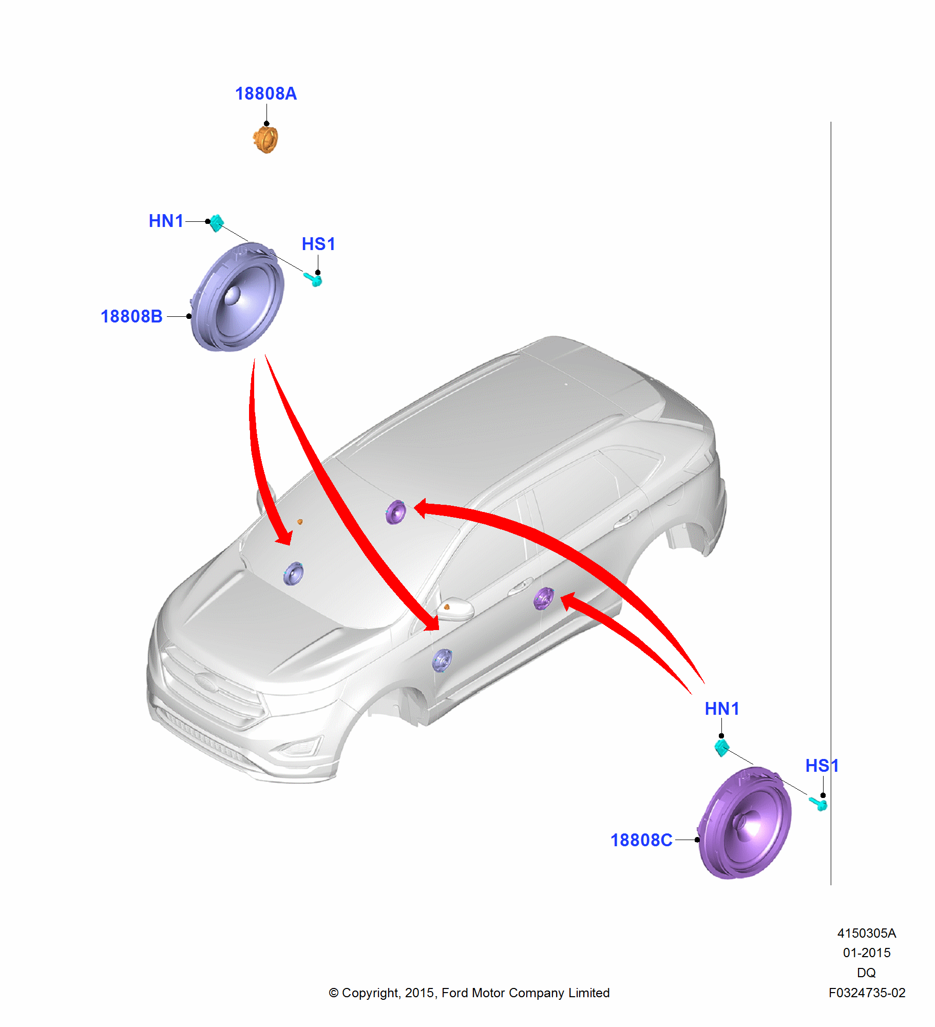 Ford Edge CD539 Speakers parts 2016 - 2016 | EPC Global