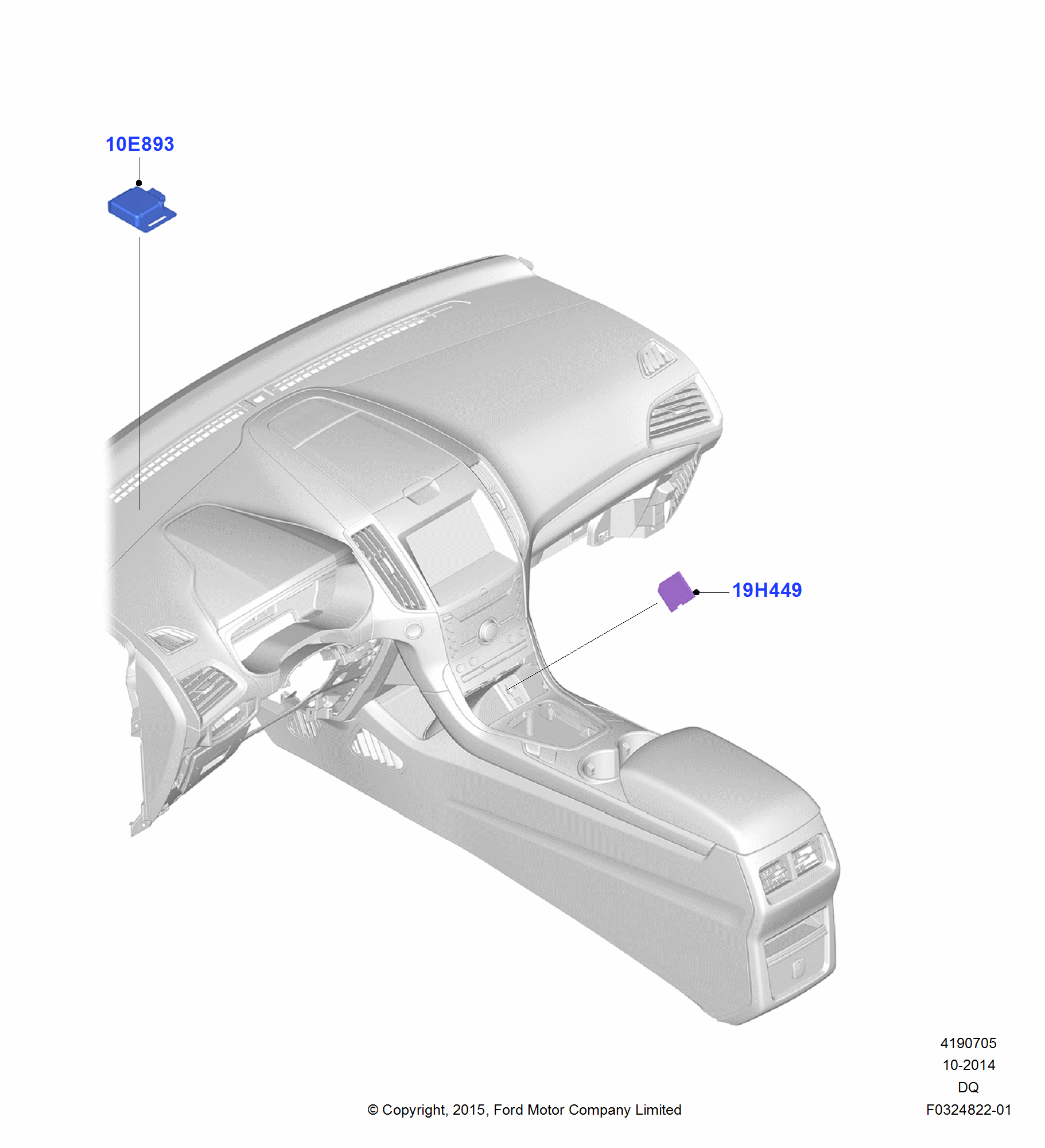 Ford Edge CD539 Navigation system parts 2016 - 2016 | EPC Europe