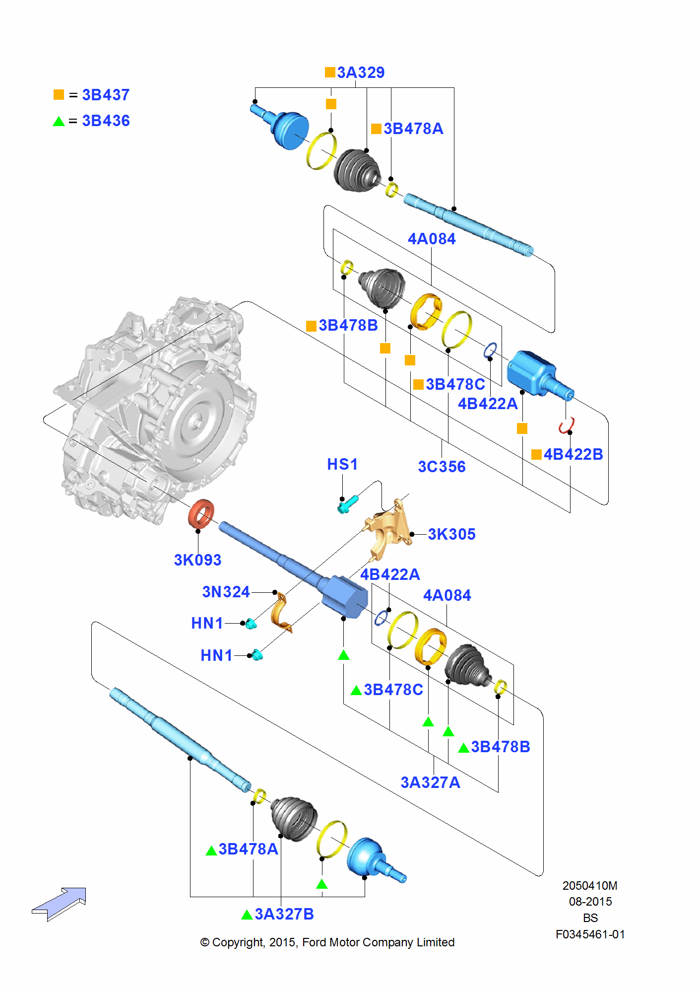 Drive Shaft - Front Axle Drive FORD Kuga 2012- (CBS)