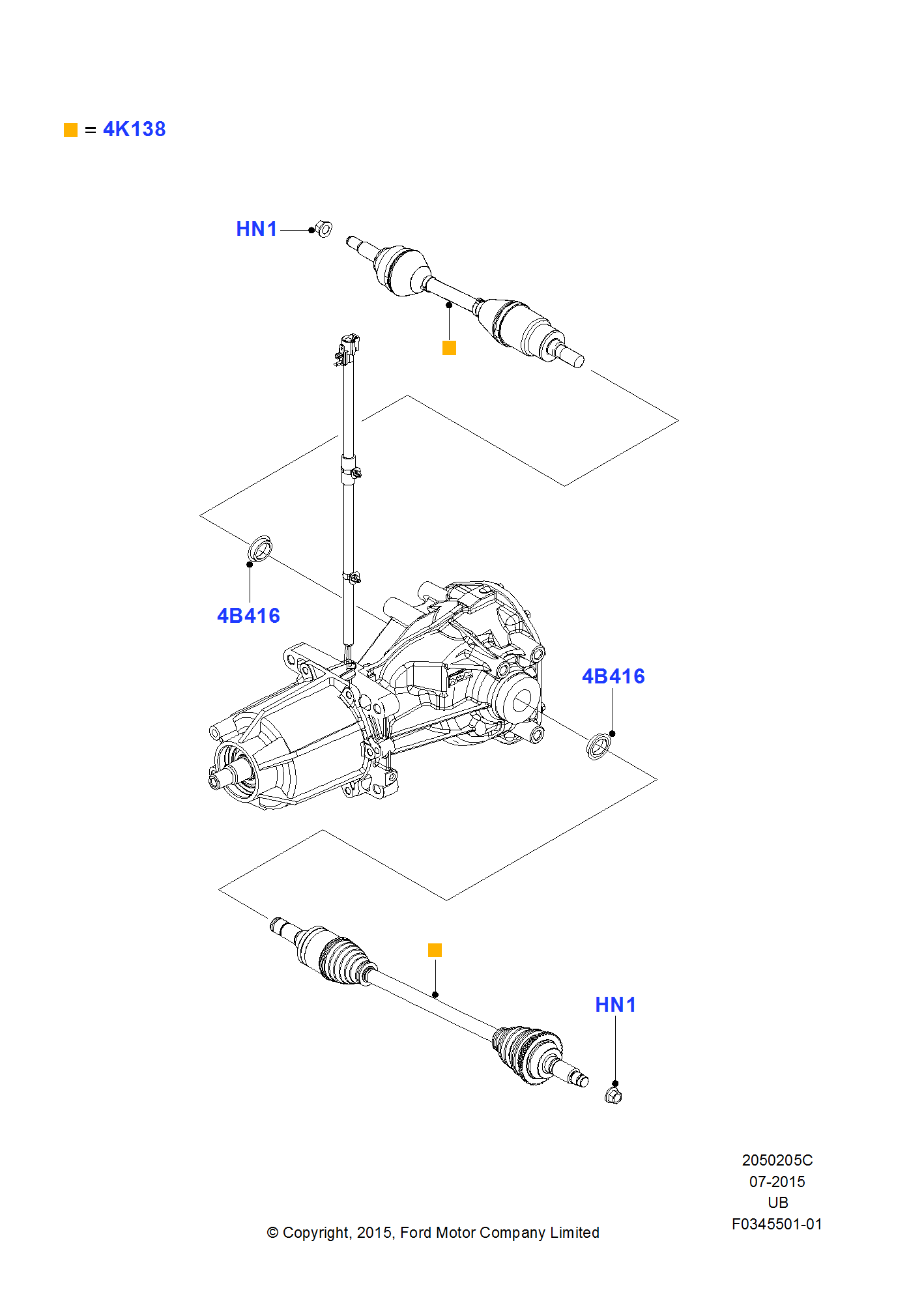 Rear Axle FORD Explorer 2011- (TUB)