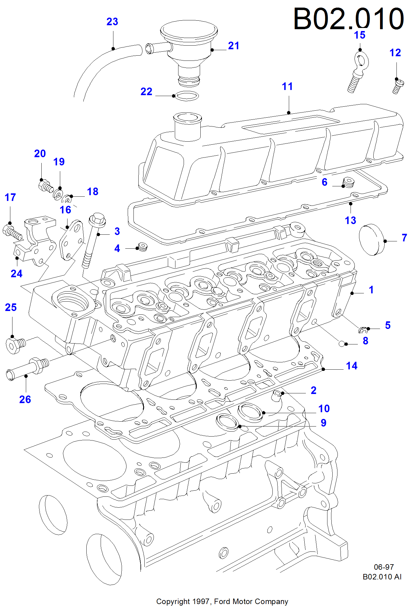 Ford P100 Cylinder head parts 1987 - 1993 | EPC Oceania