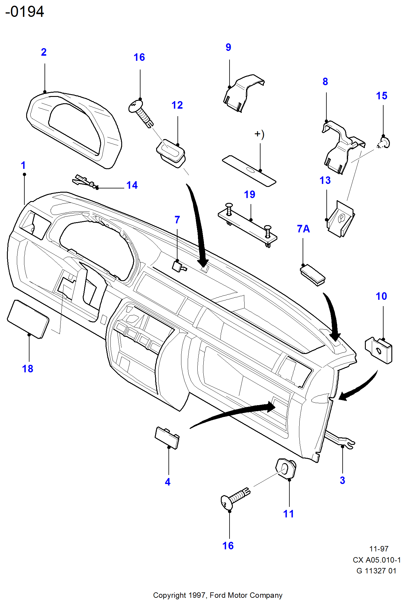 Instrument Panel FORD Fiesta 1989-1996 (CX)