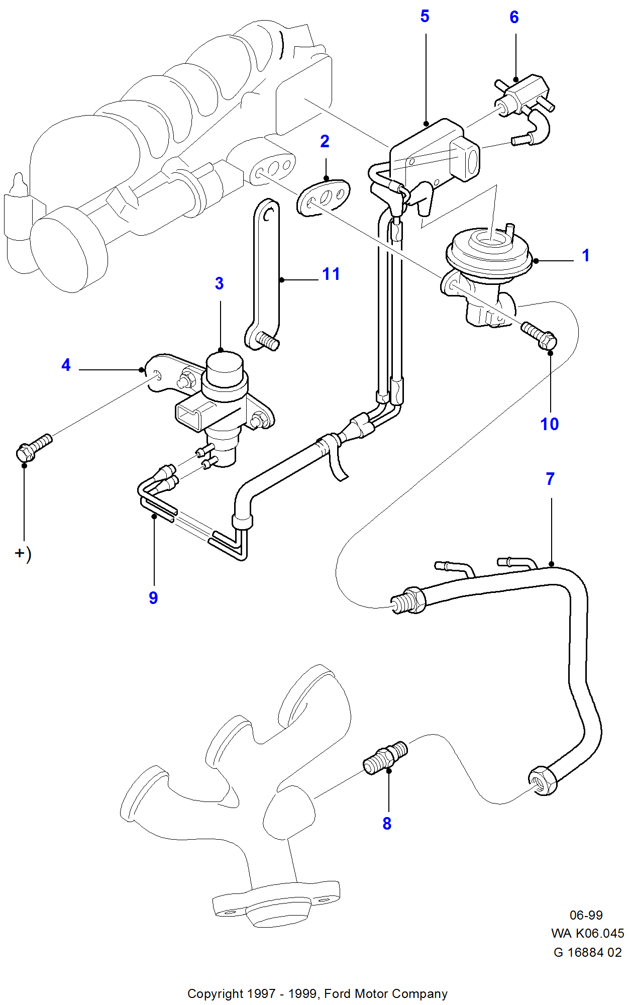 2000 Ford Windstar Egr System EGR Exhaust Gas Recirculation Pressure