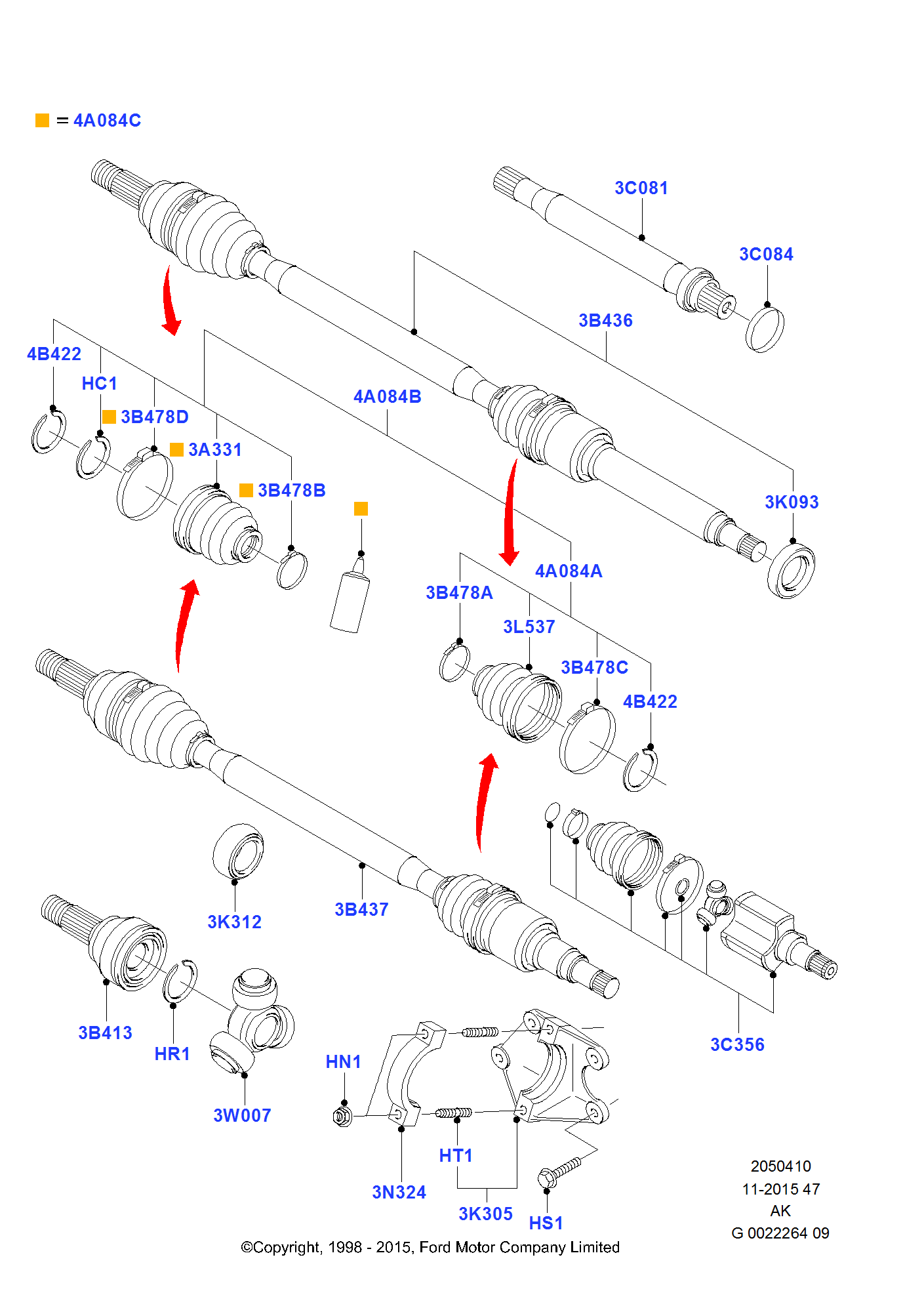 Ford Drive Shaft Parts Diagram