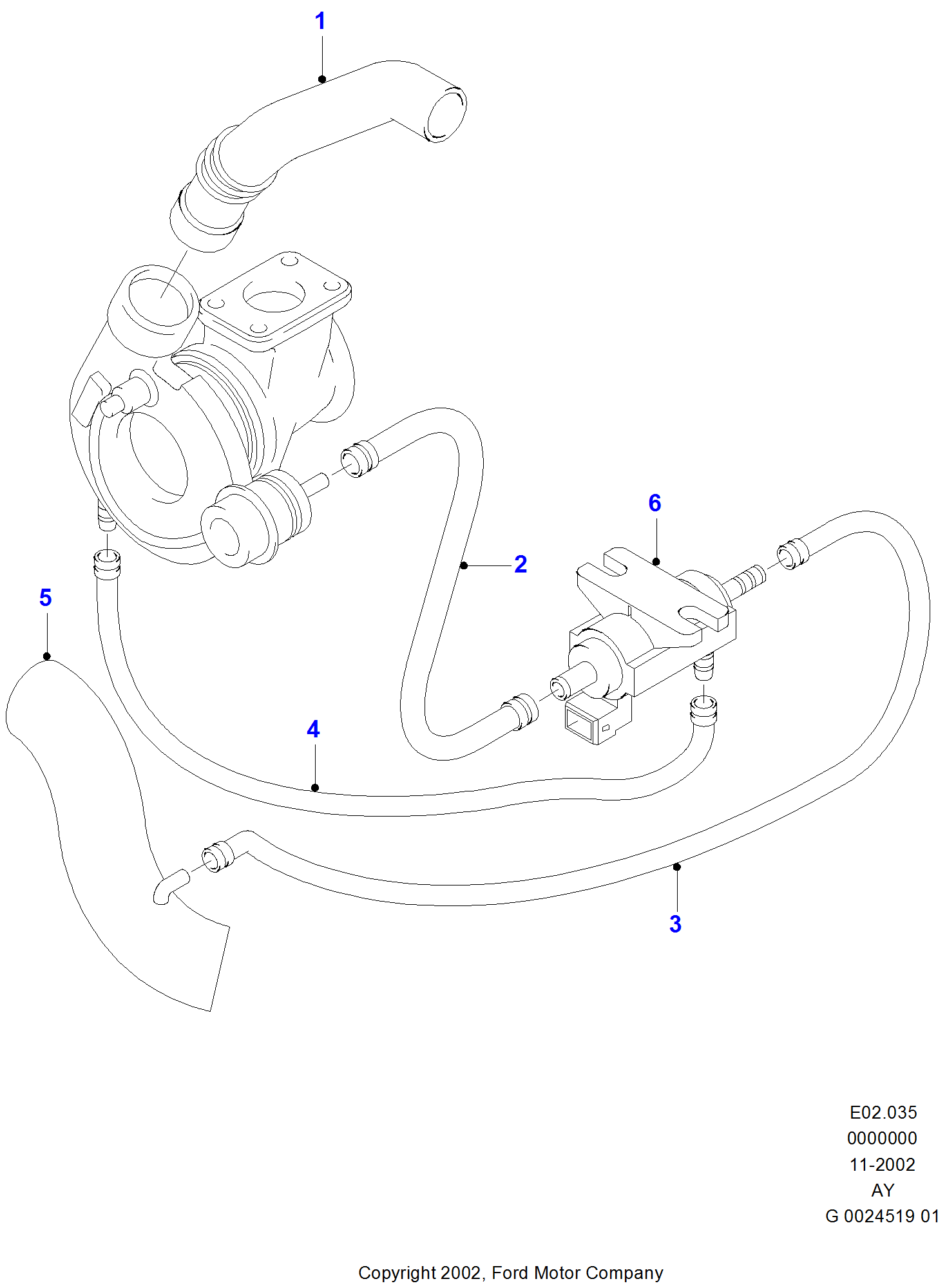 Ford Fiesta FxT/FxD Hoses - turbocharger - air side parts 1987 - 1989 ...