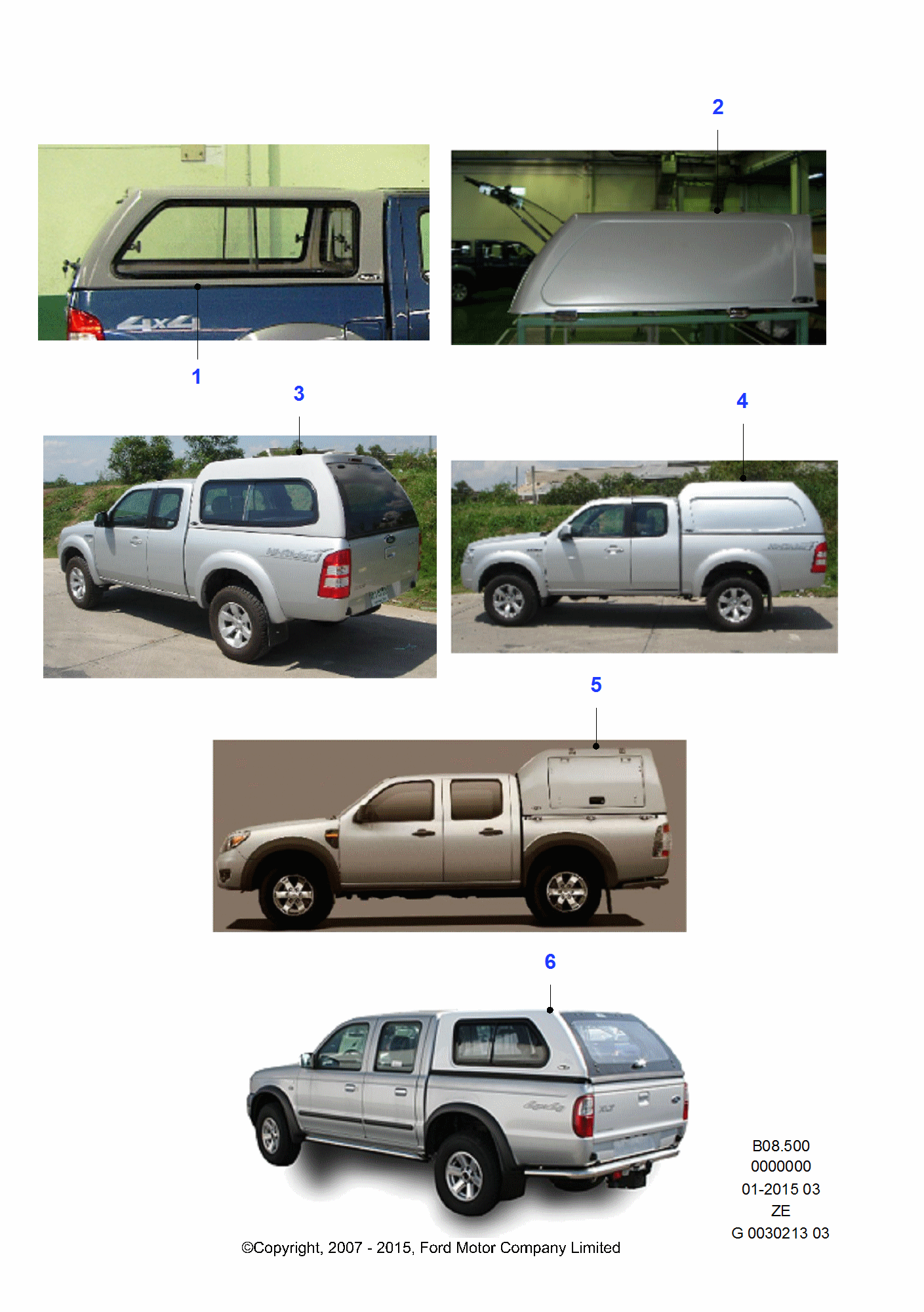 Ford Ranger 1st Genearation Hardtop installation parts 1998 - 2011 ...