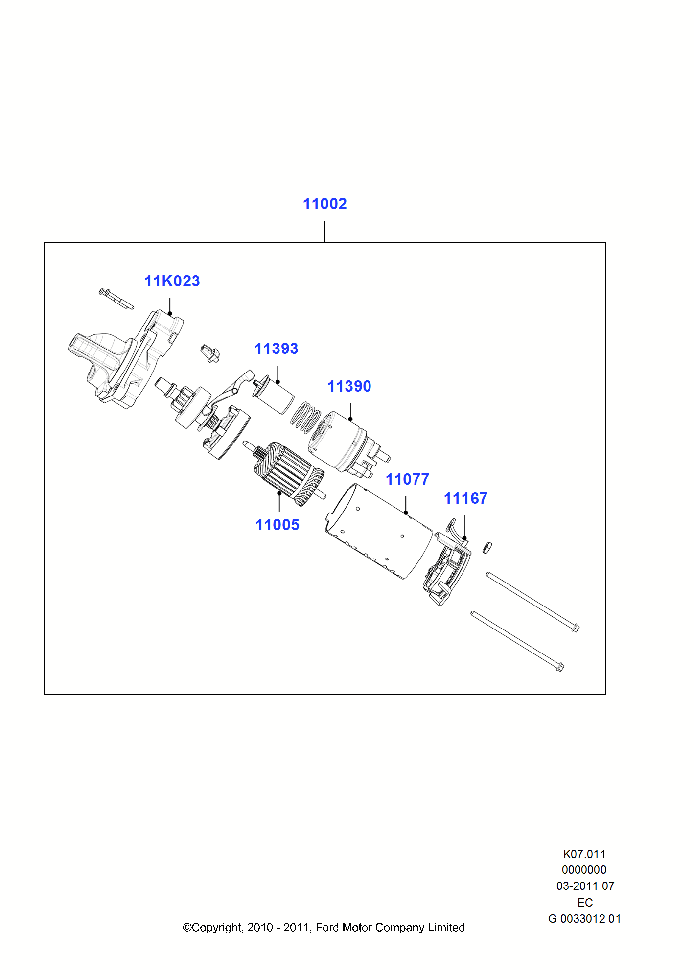 Buy Ford Figo B517 Starter motor parts online 2011 - 2016 — Global | 7zap