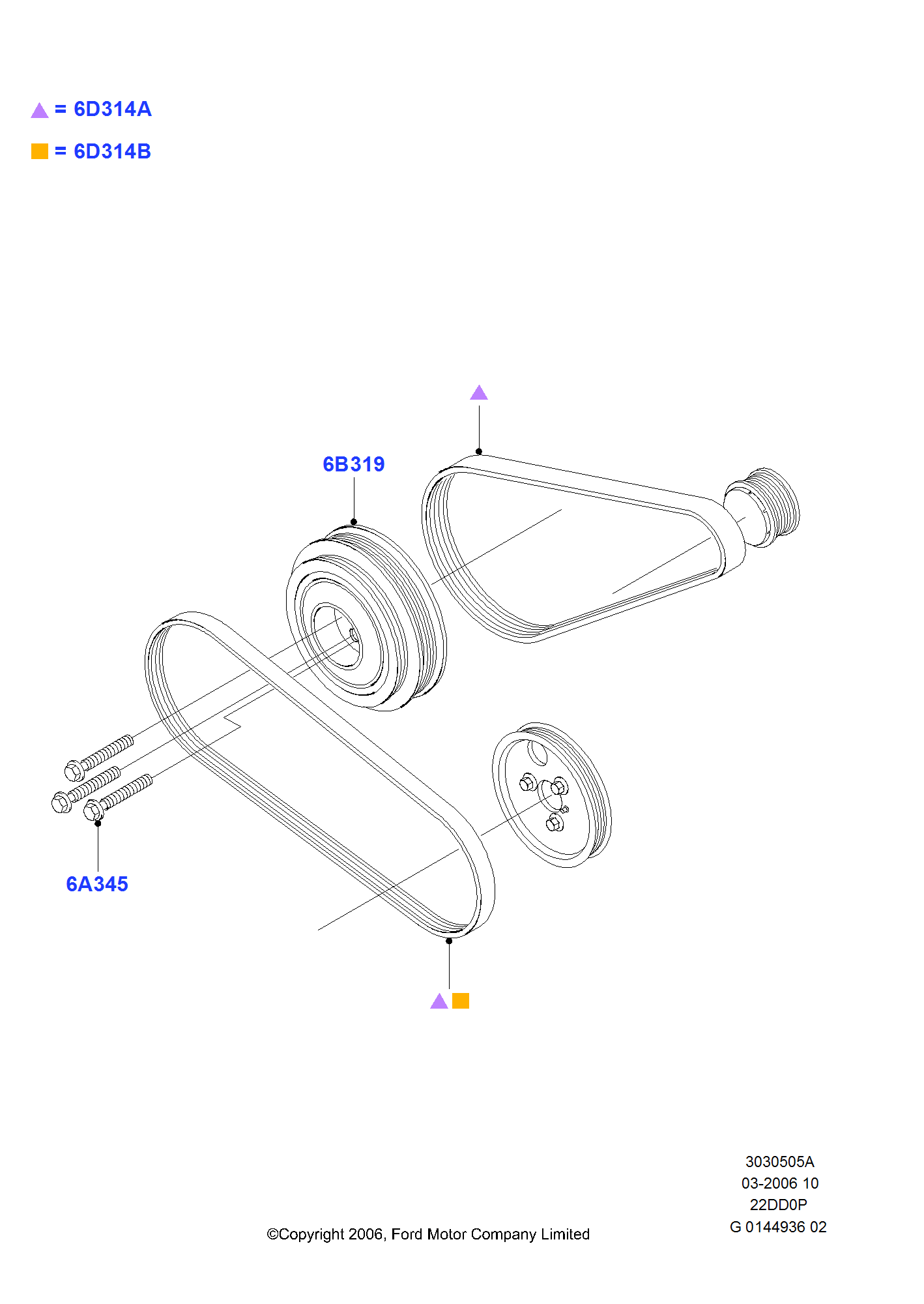 Ford Transit V184/185 3rd Generation Facelift Pulleys and drive belts ...