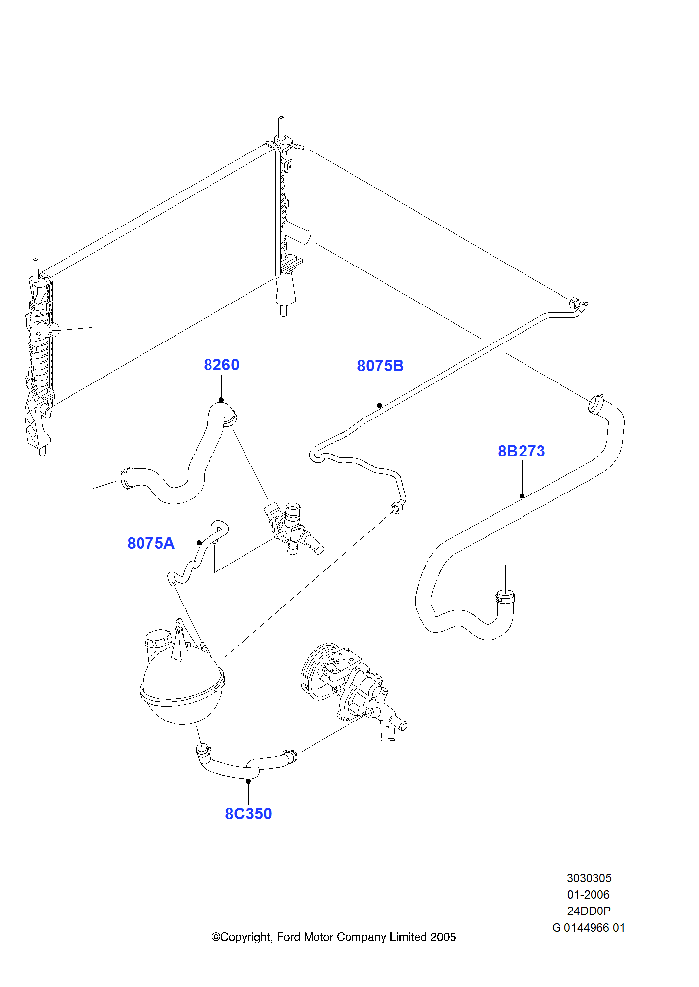 Cooling System Pipes And Hoses FORD Transit 2006- (TT9)
