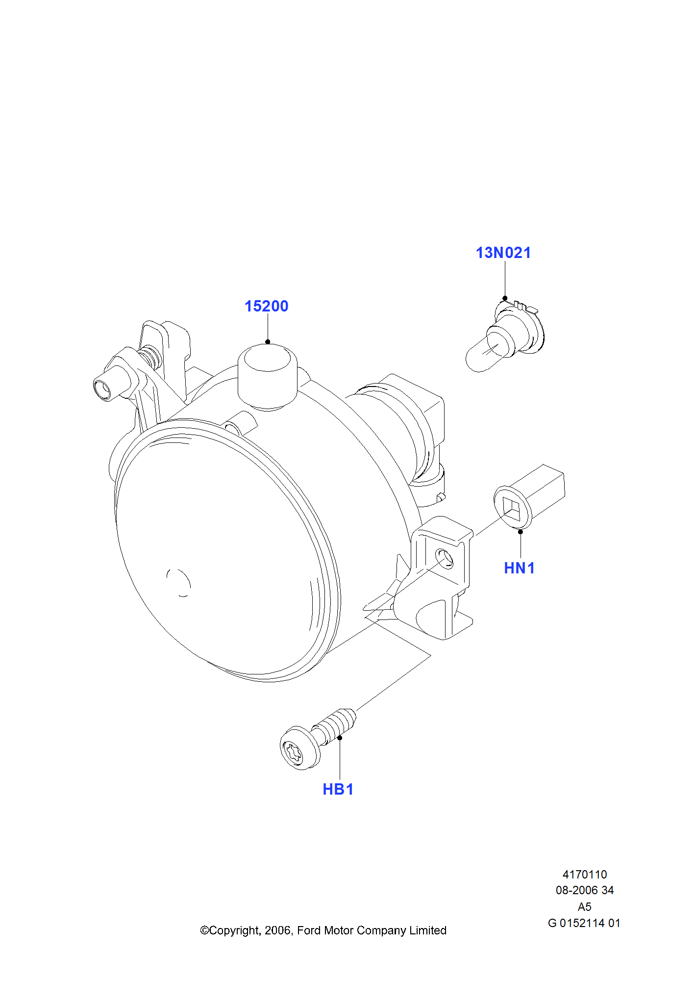 Ford Focus C307/C170 Front fog lamps parts 2003 - 2011 | EPC Europe
